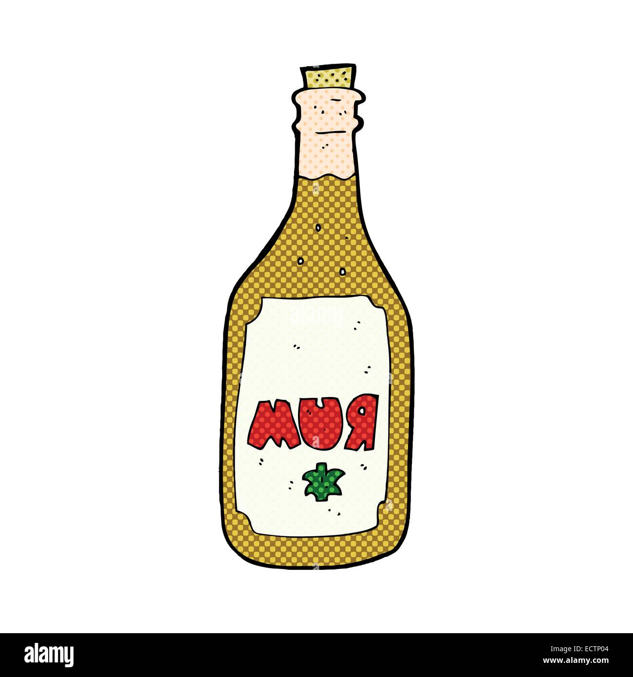 retro comic book style cartoon rum bottle Stock Vector Image & Art - Alamy
