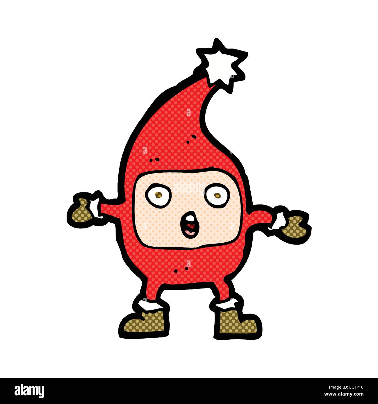 retro comic book style cartoon funny christmas creature Stock Vector ...