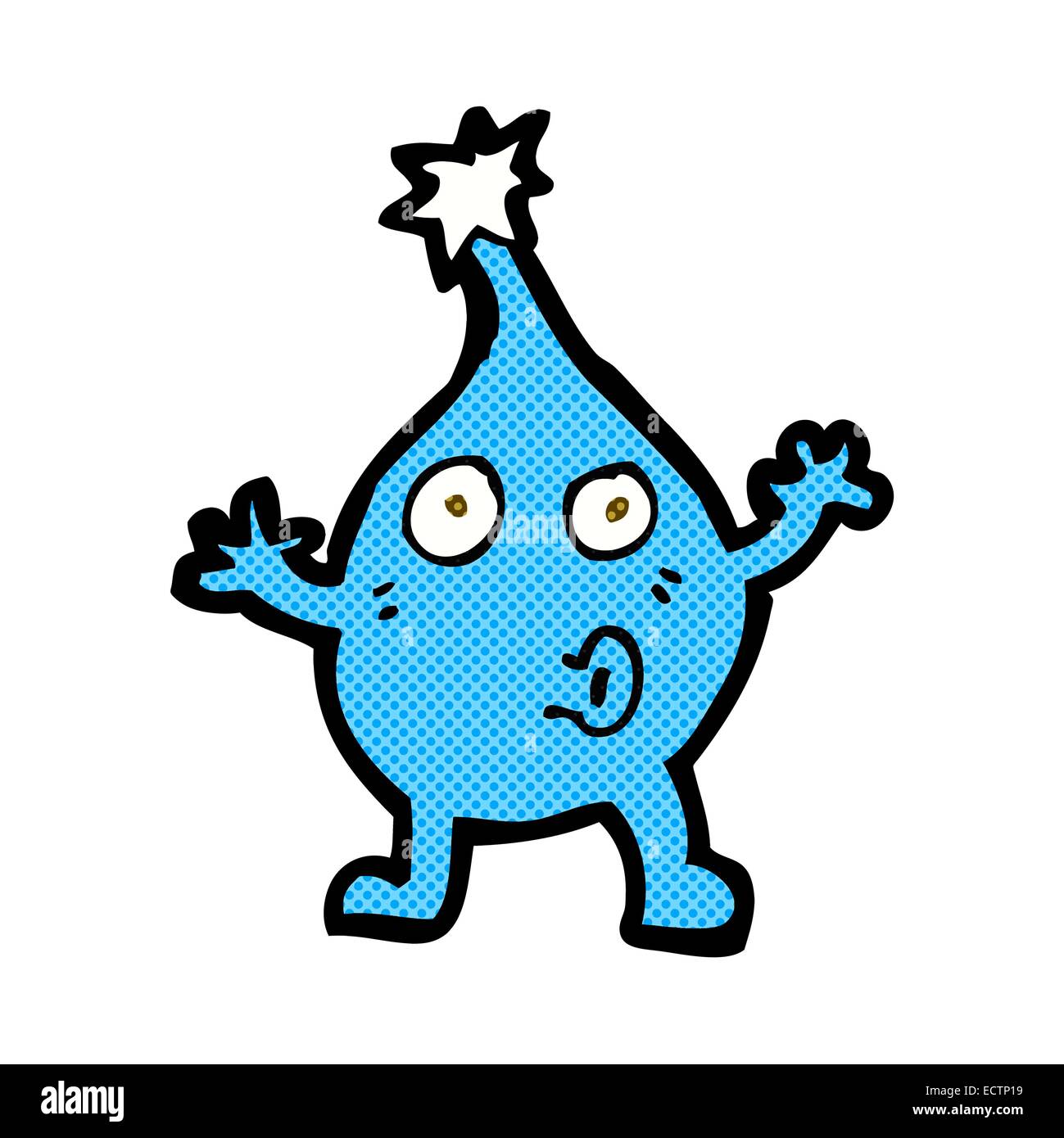 retro comic book style cartoon funny water drop character Stock Vector ...
