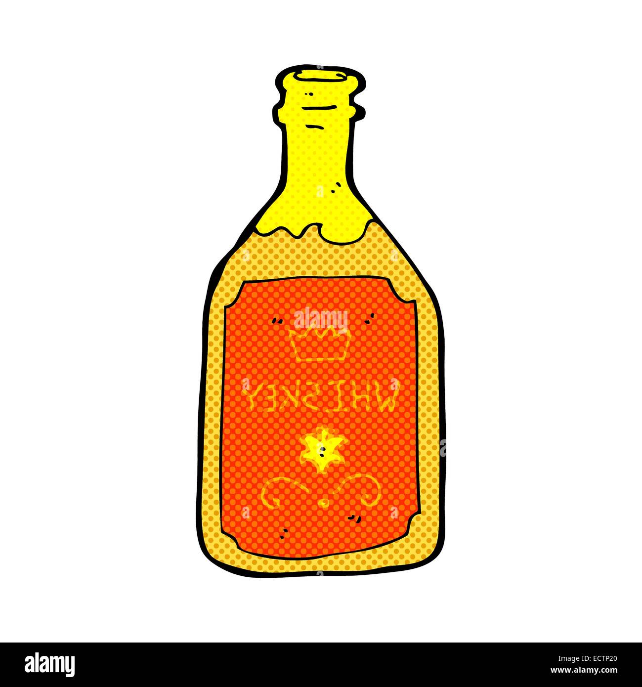 retro comic book style cartoon whiskey bottle Stock Vector Image & Art ...