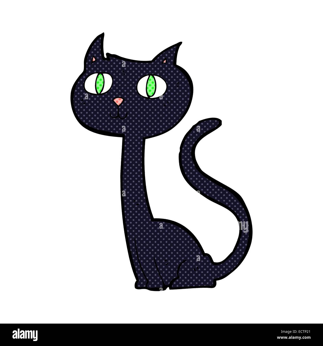 retro comic book style cartoon black cat Stock Vector Image & Art - Alamy
