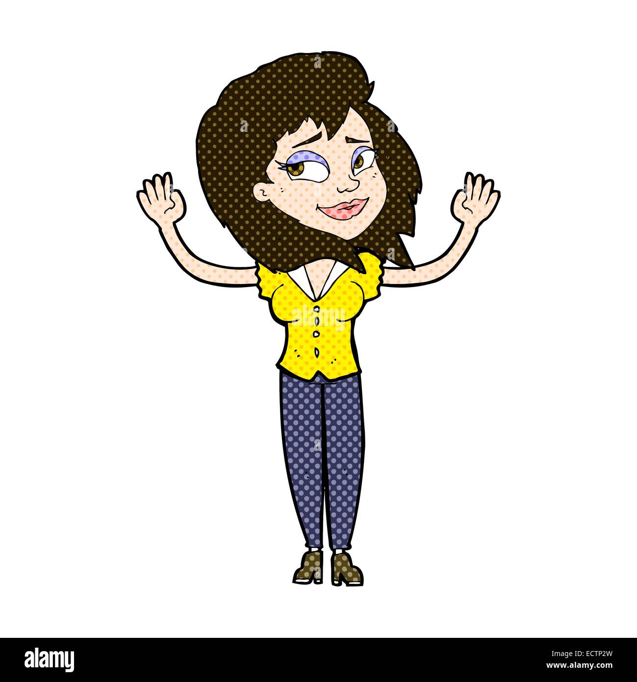 retro comic book style cartoon woman giving up Stock Vector Image & Art ...