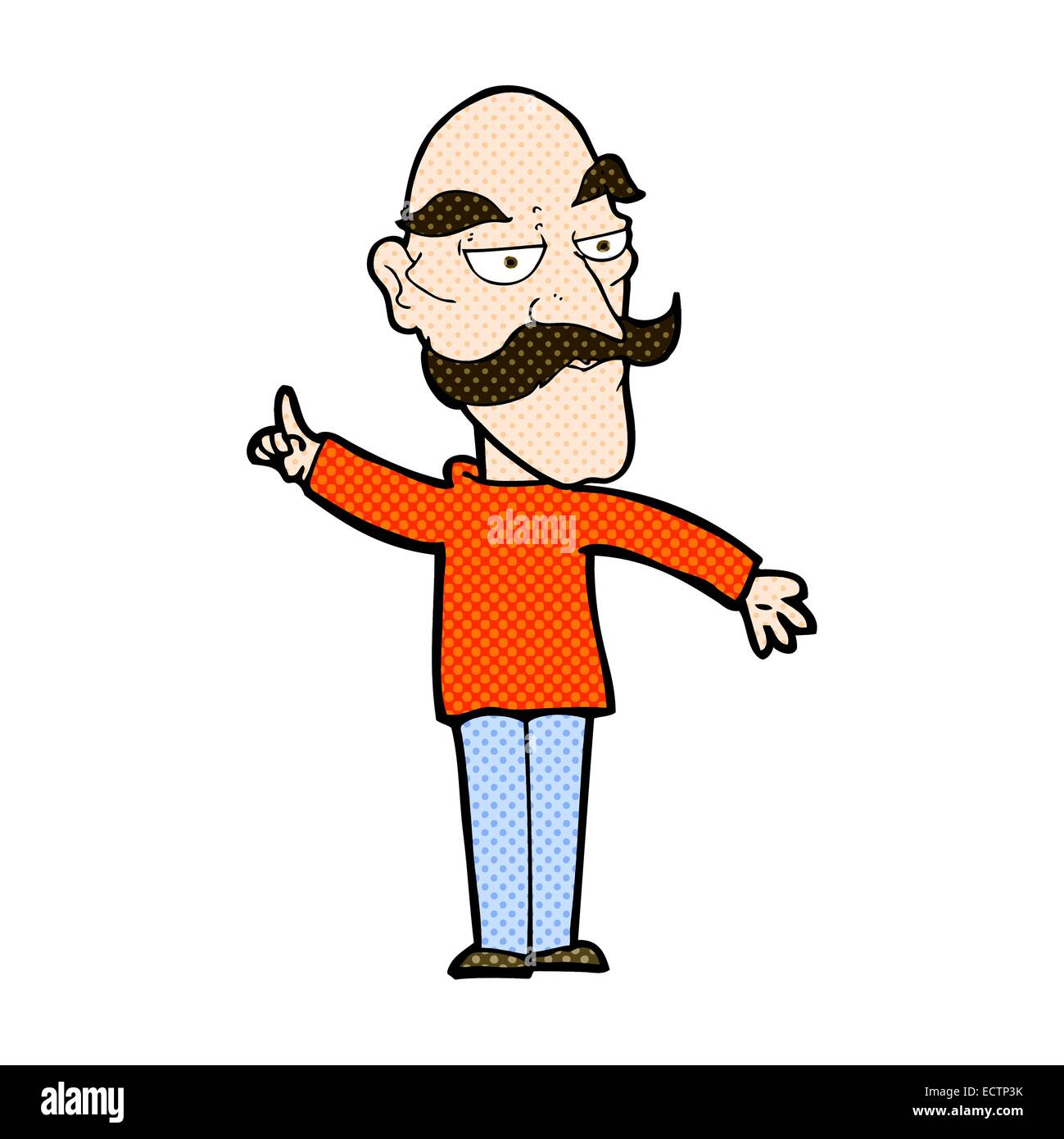 retro comic book style cartoon old man telling story Stock Vector Image ...