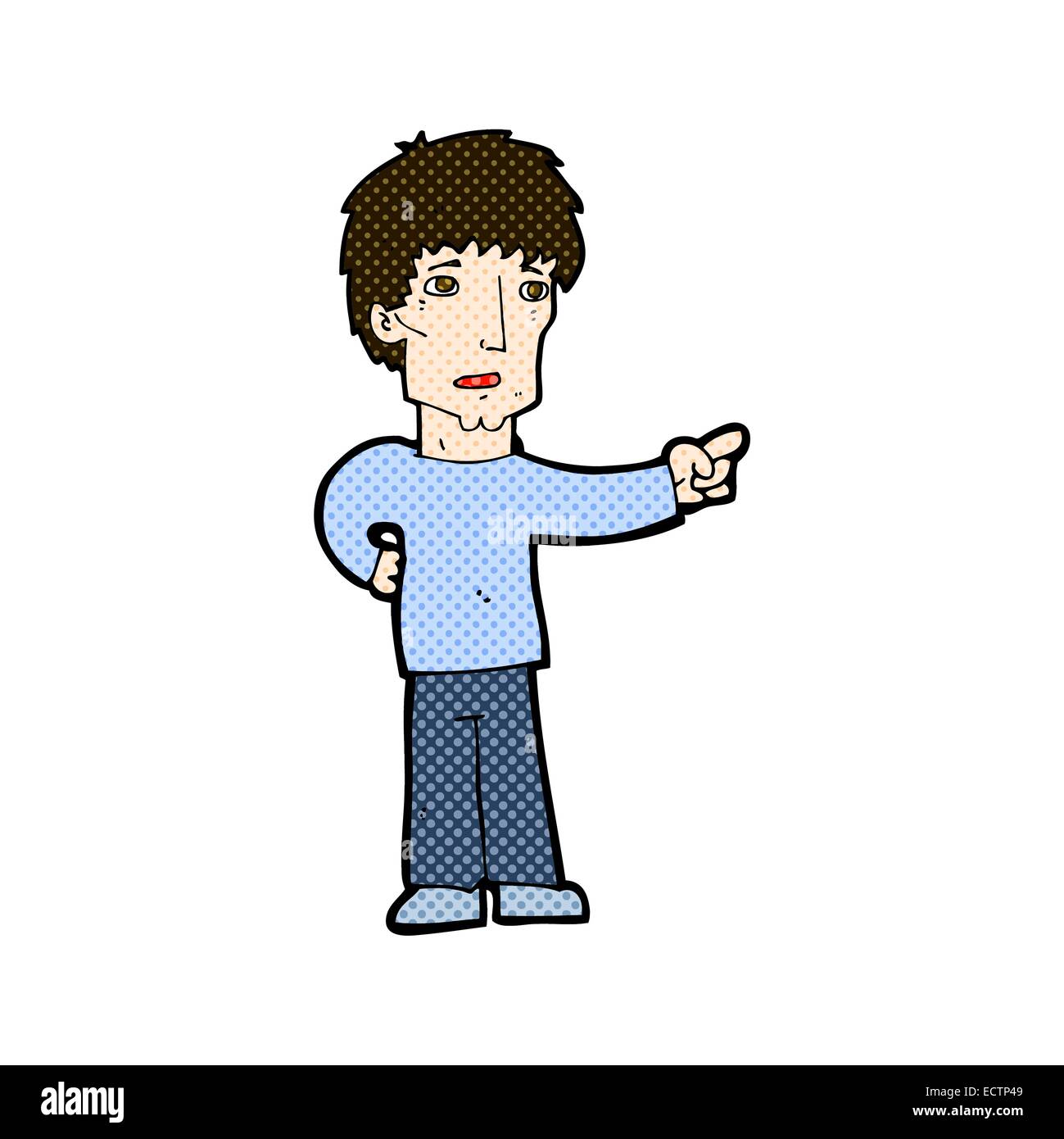 retro comic book style cartoon pointing man Stock Vector Image & Art ...