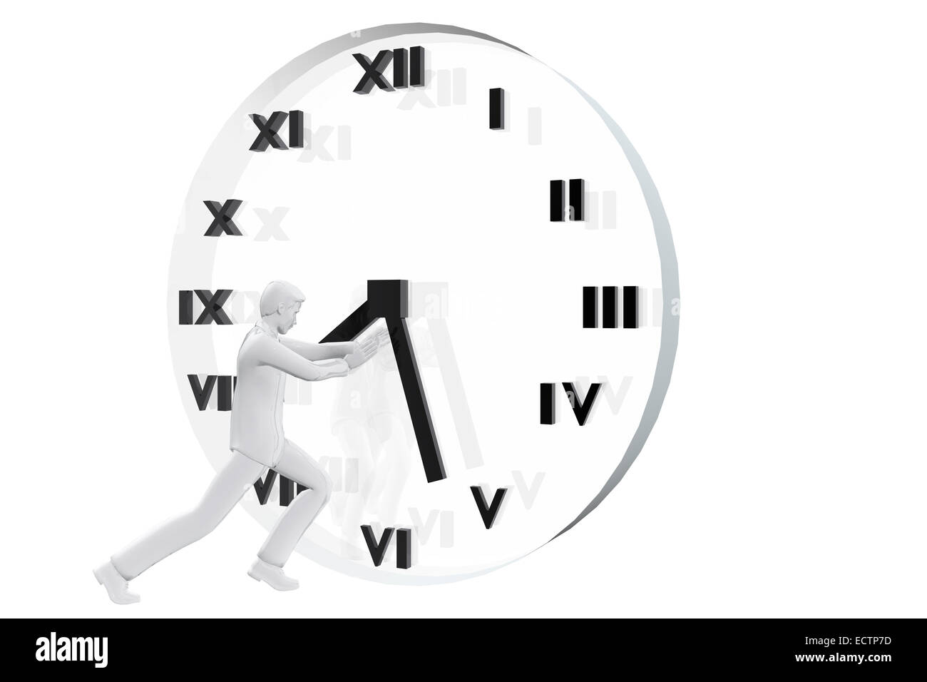 Businessman fighting against time Stock Photo - Alamy