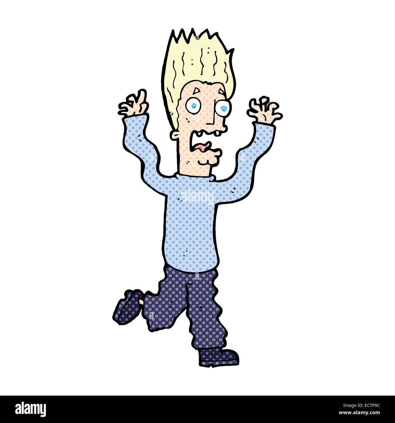 retro comic book style cartoon terrified man Stock Vector Image & Art ...