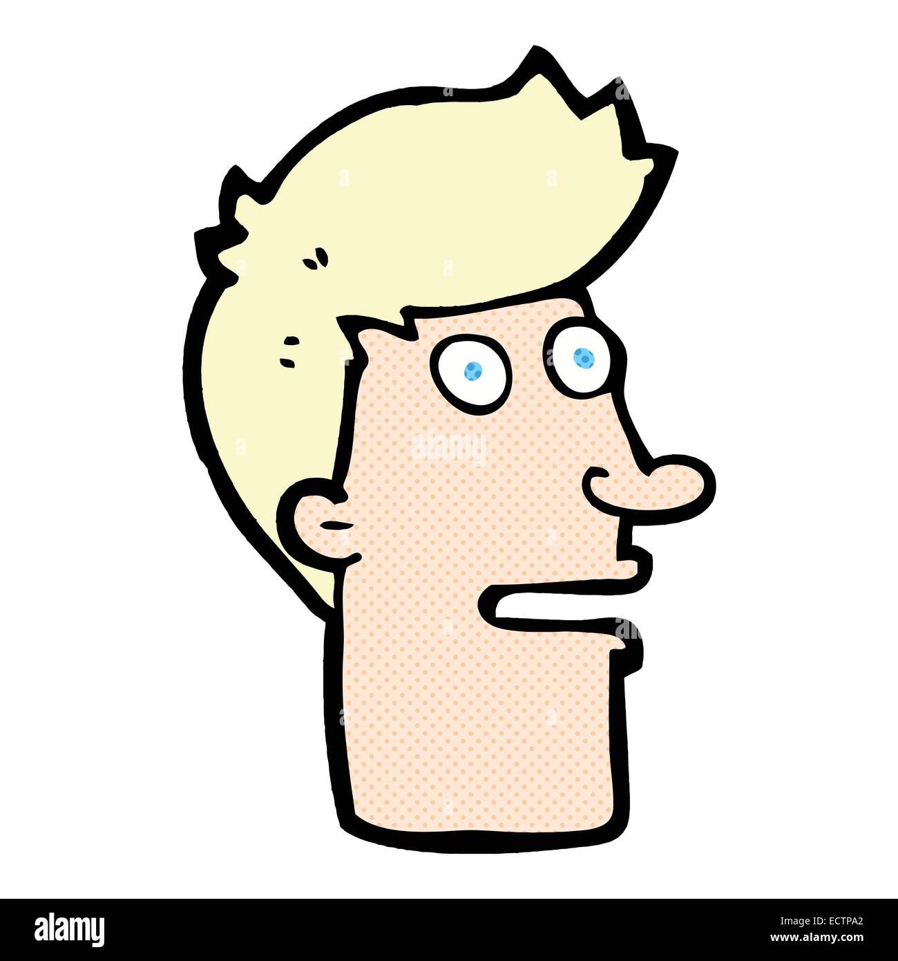 retro comic book style cartoon shocked male face Stock Vector Image ...