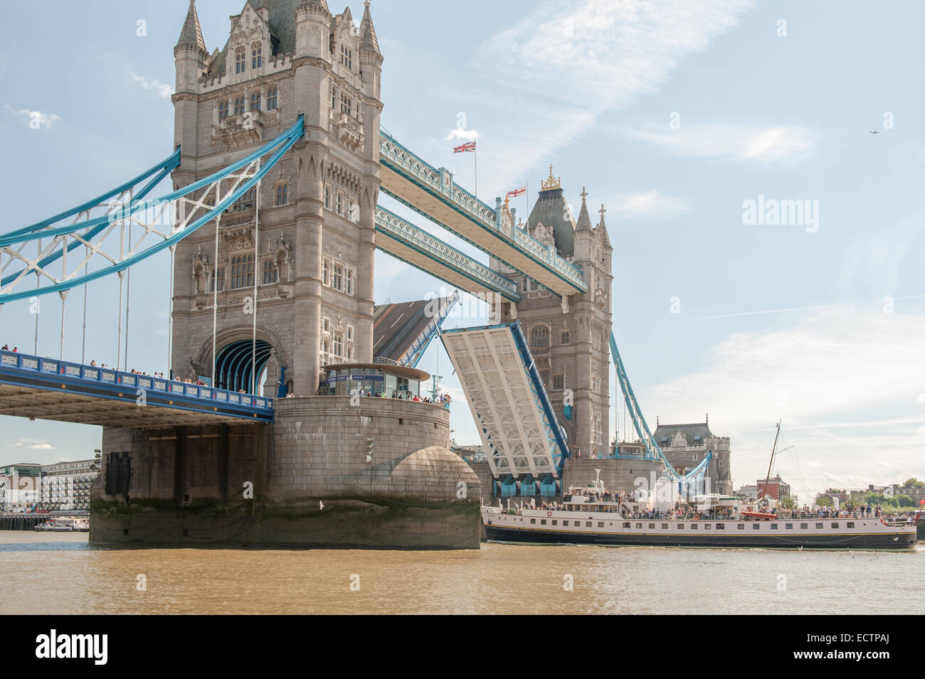 As Tower Bridge lifts merchant vessel Balmoral passes under heading ...