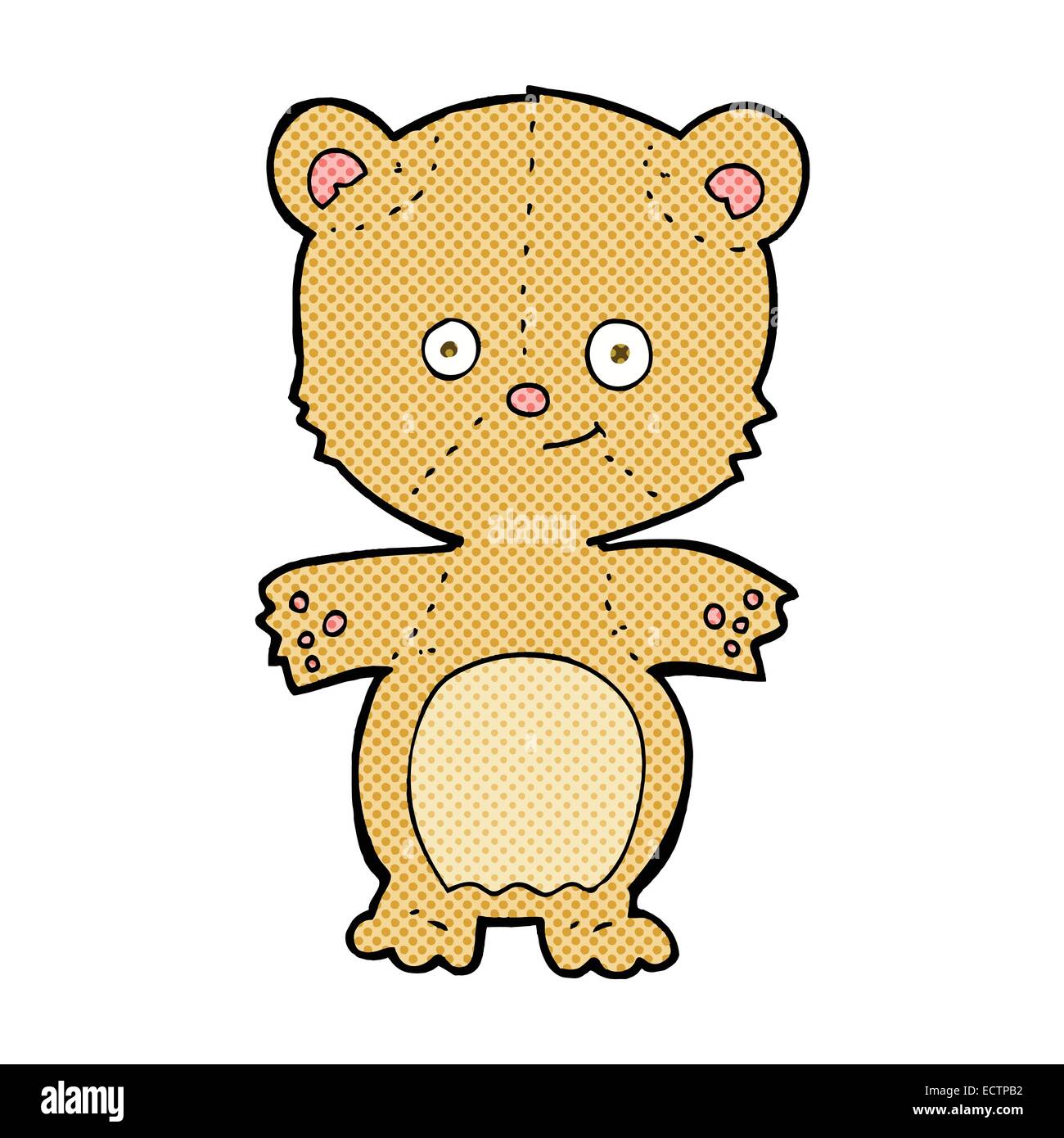 retro comic book style cartoon happy teddy bear Stock Vector Image ...
