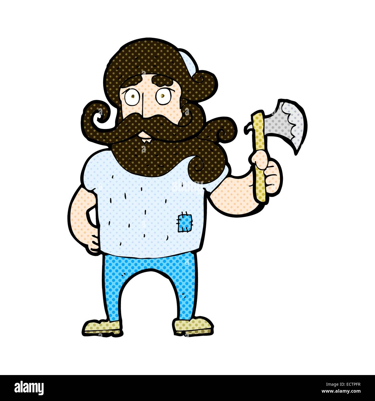 retro comic book style cartoon lumberjack with axe Stock Vector Image ...