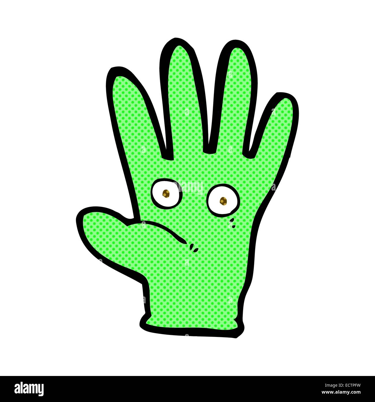 retro comic book style cartoon hand with eyes Stock Vector Image & Art ...