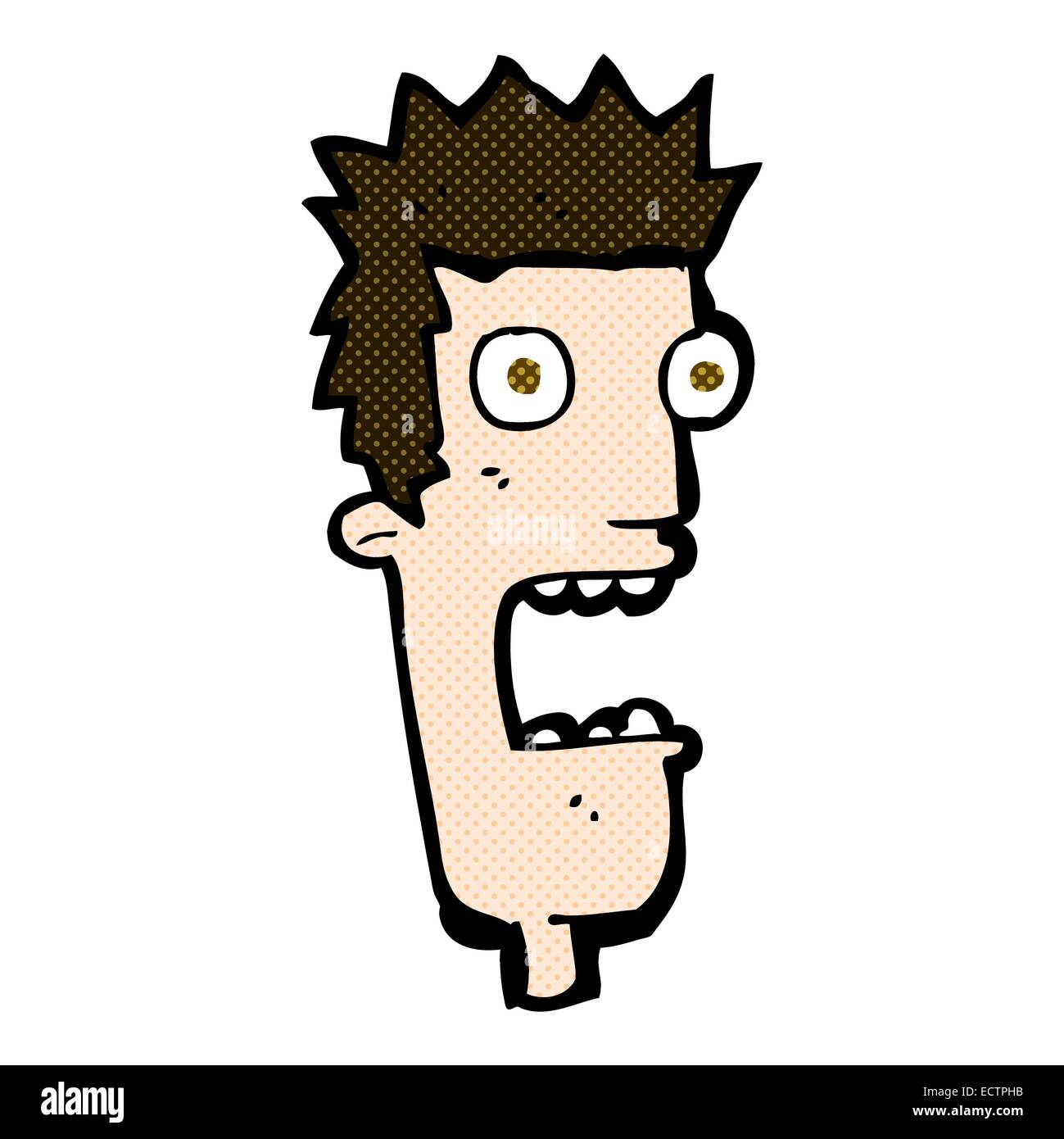 retro comic book style cartoon shocked man's face Stock Vector Image ...