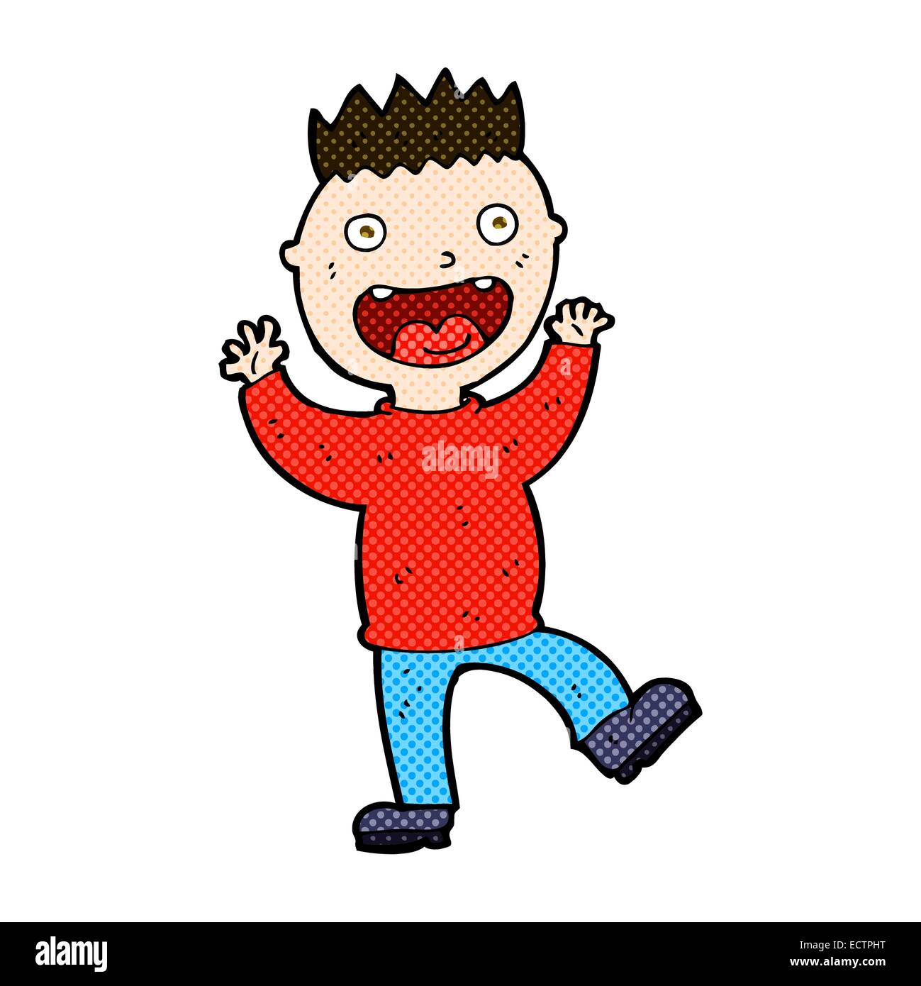 retro comic book style cartoon crazy happy man Stock Vector Image & Art ...