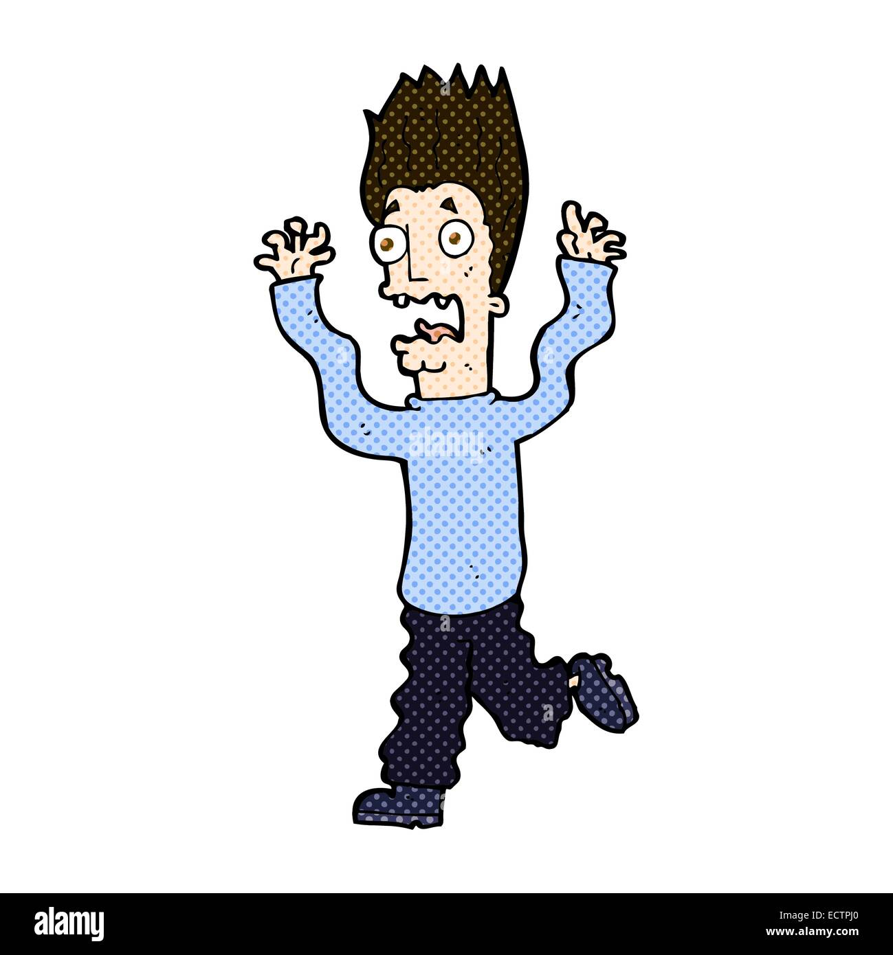 retro comic book style cartoon terrified man Stock Vector Image & Art ...