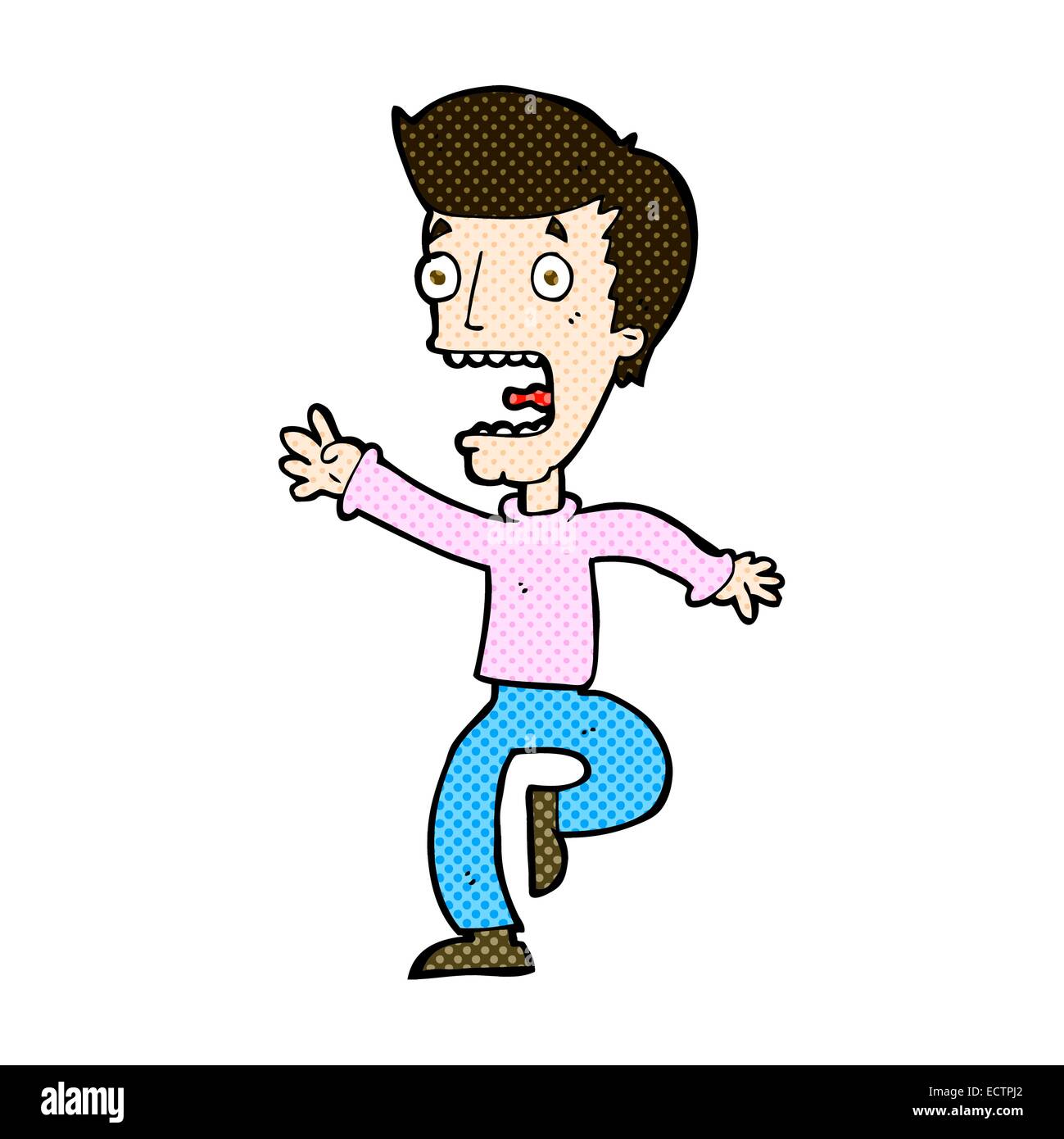 retro comic book style cartoon terrified man Stock Vector Image & Art ...