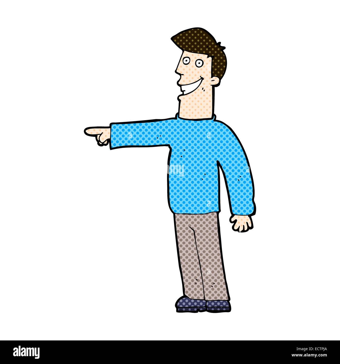 retro comic book style cartoon pointing man Stock Vector Image & Art ...