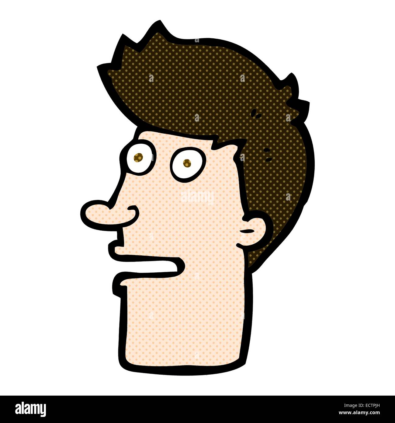 retro comic book style cartoon shocked male face Stock Vector Image ...