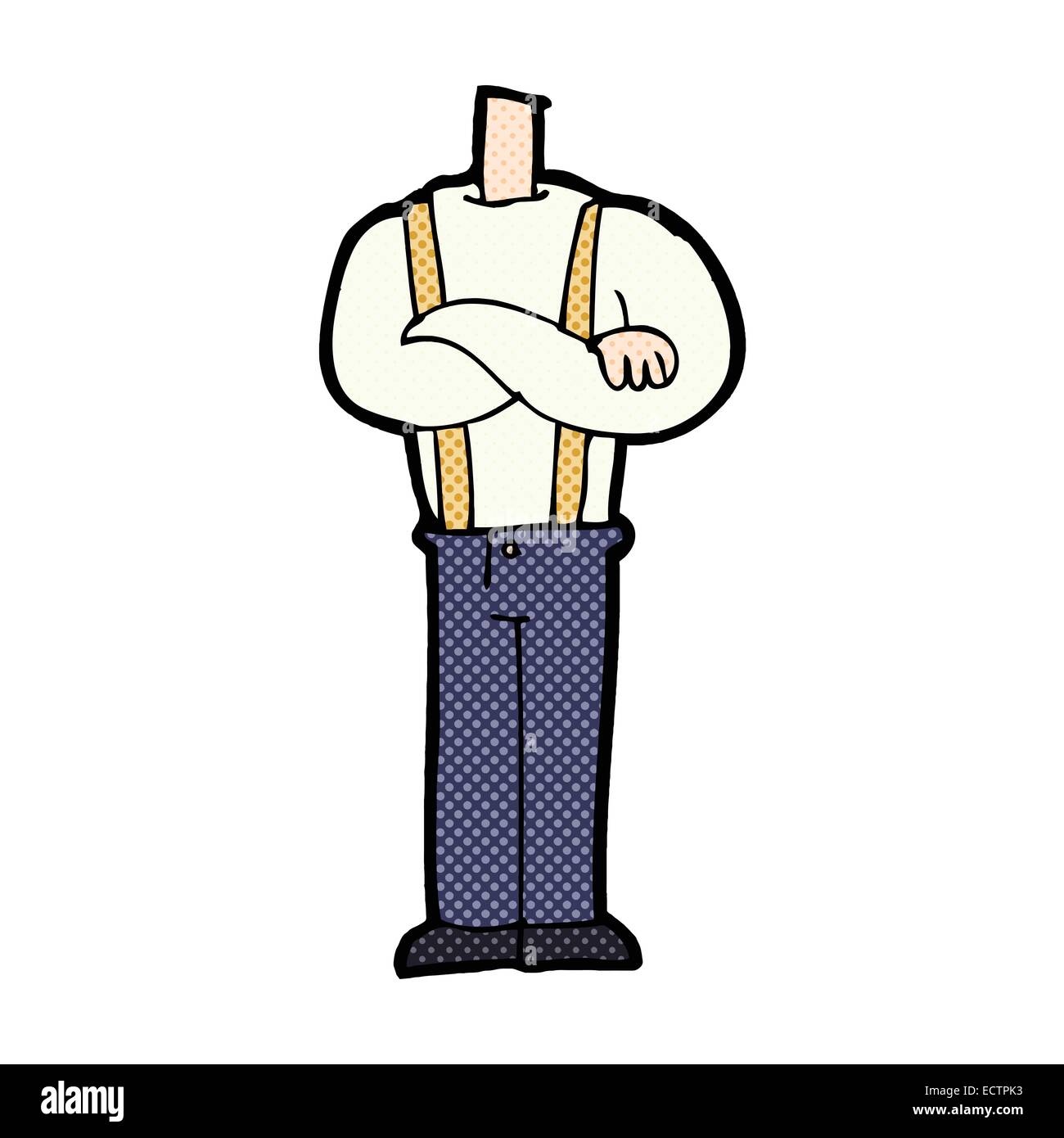retro comic book style cartoon body with folded arms (mix and match ...