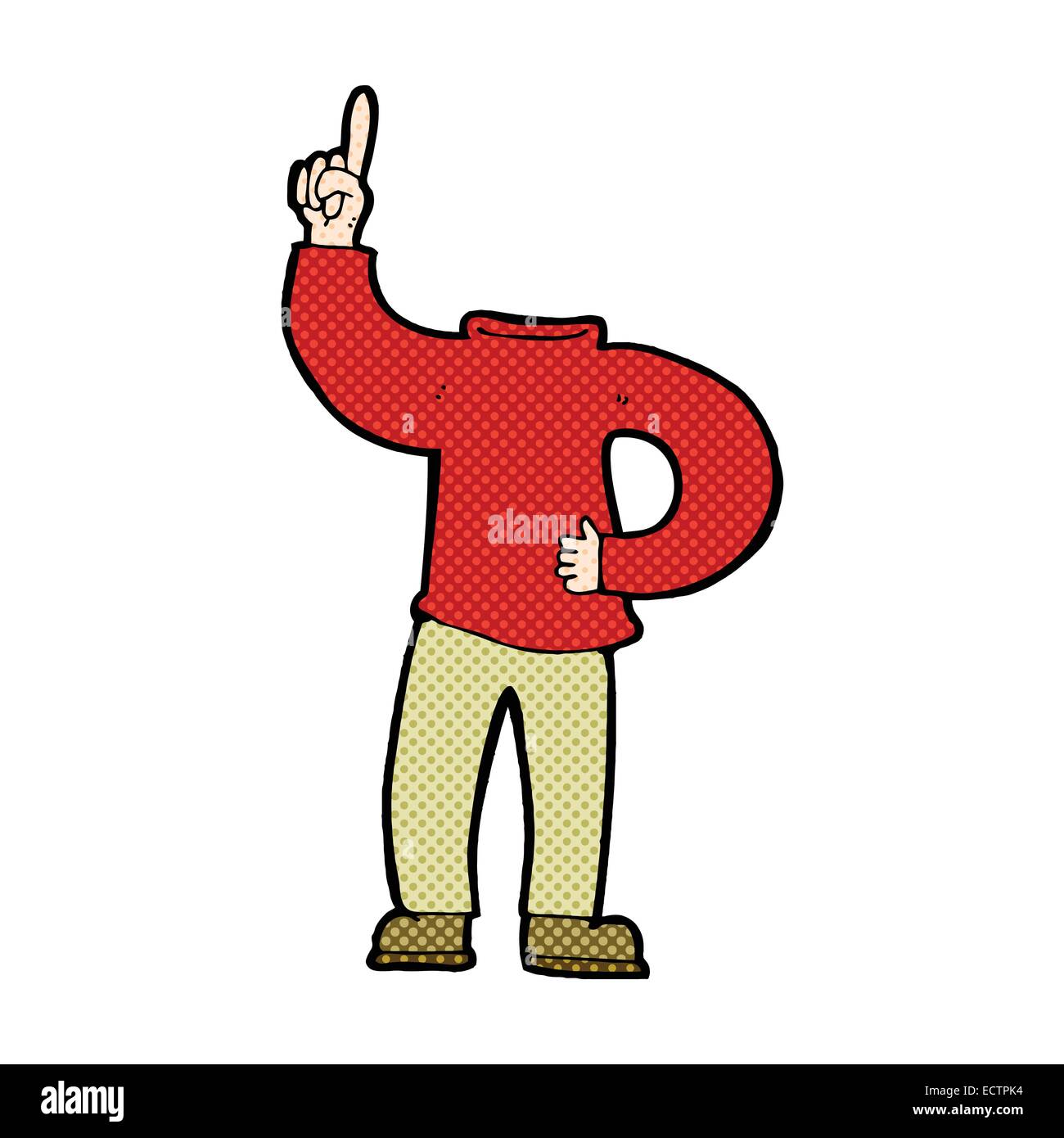 retro comic book style cartoon headless body with raised hand Stock ...