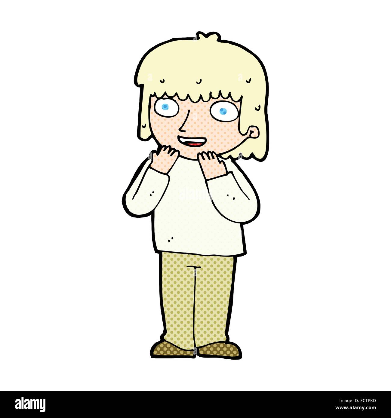 retro comic book style cartoon excited person Stock Vector Image & Art ...