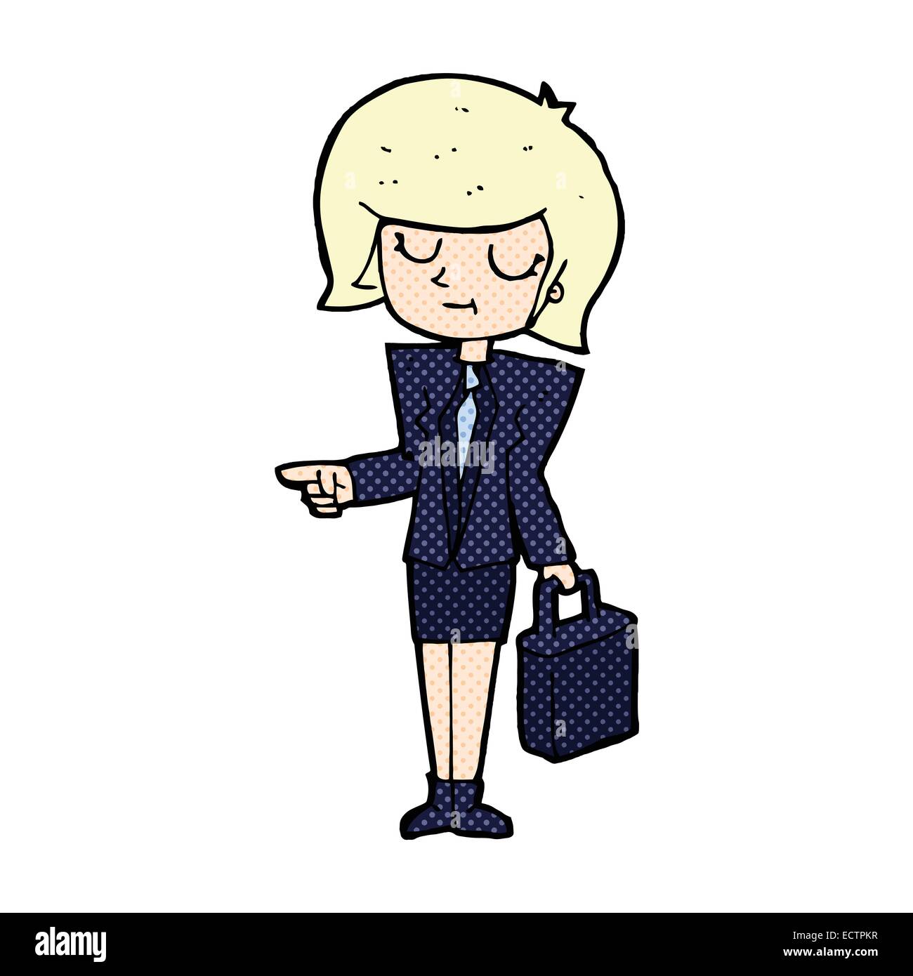 retro comic book style cartoon businesswoman pointing Stock Vector ...