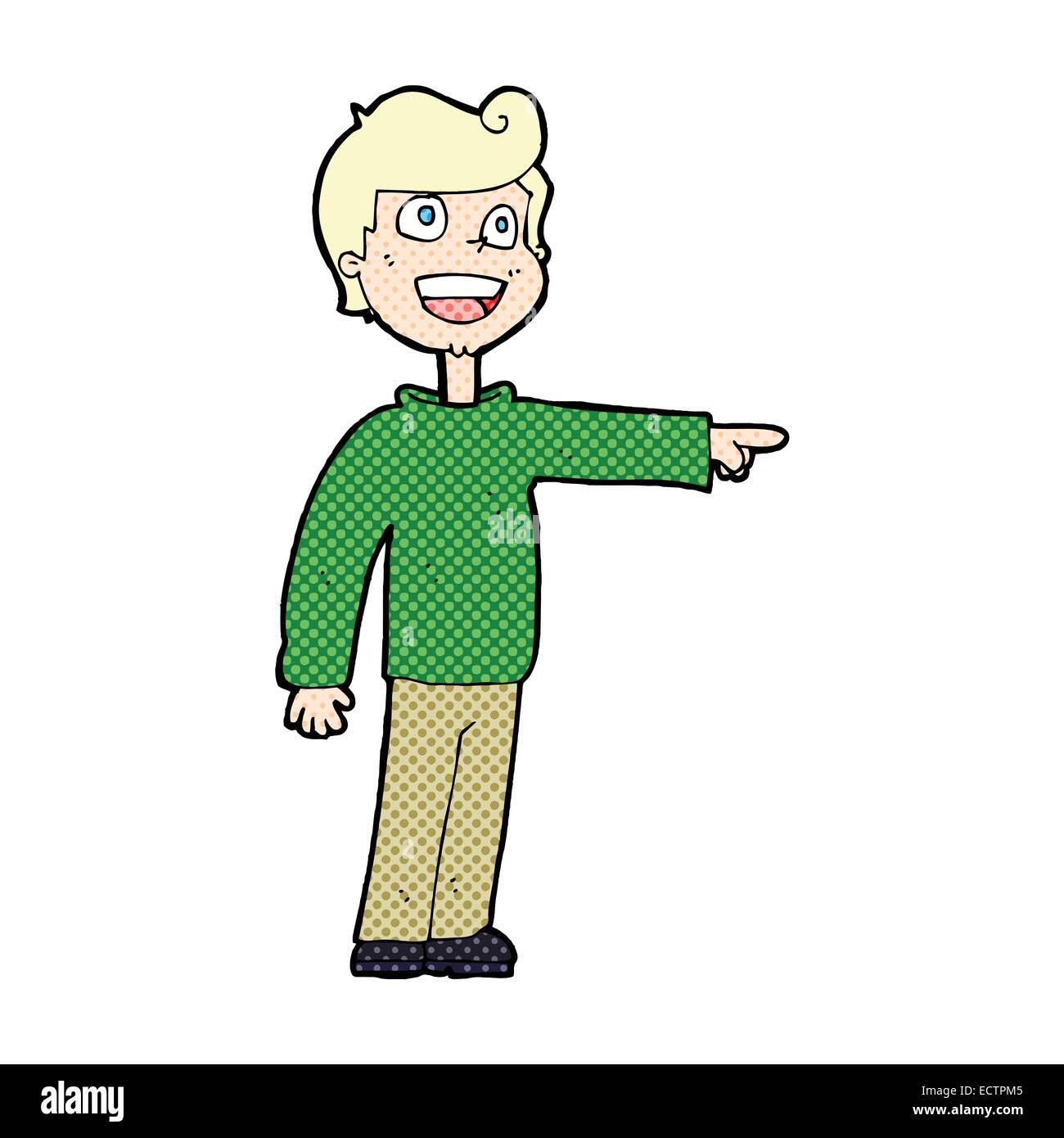 retro comic book style cartoon man pointing and laughing Stock Vector ...