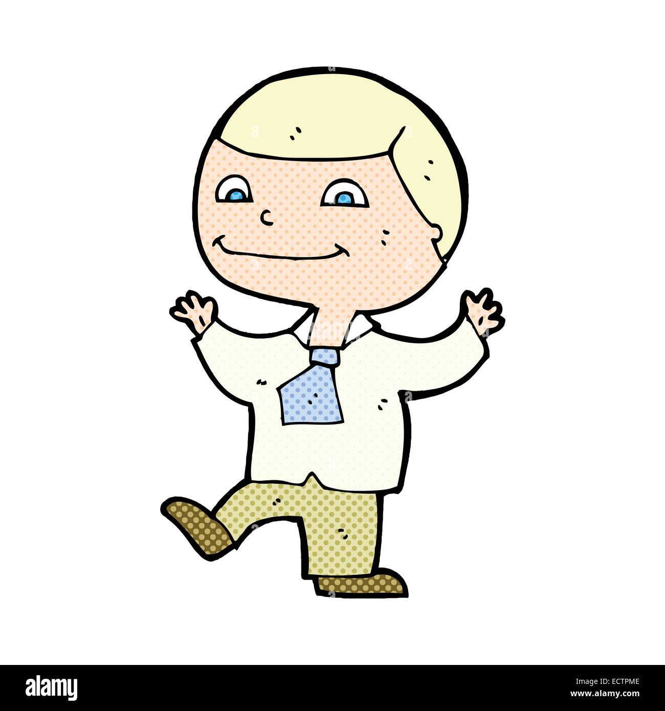 retro comic book style cartoon happy boy Stock Vector Image & Art - Alamy