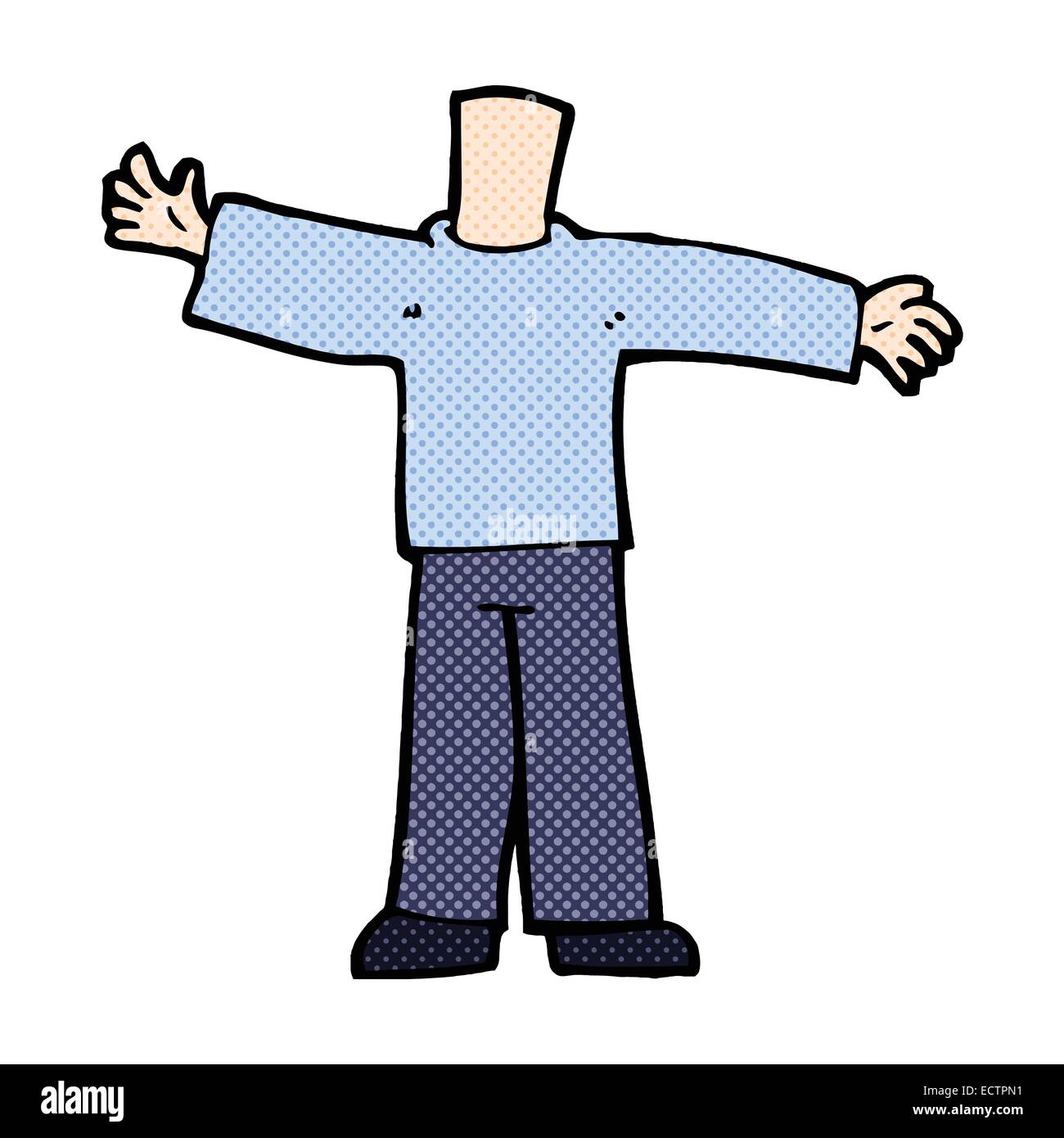 retro comic book style cartoon body with open arms (mix and match retro ...