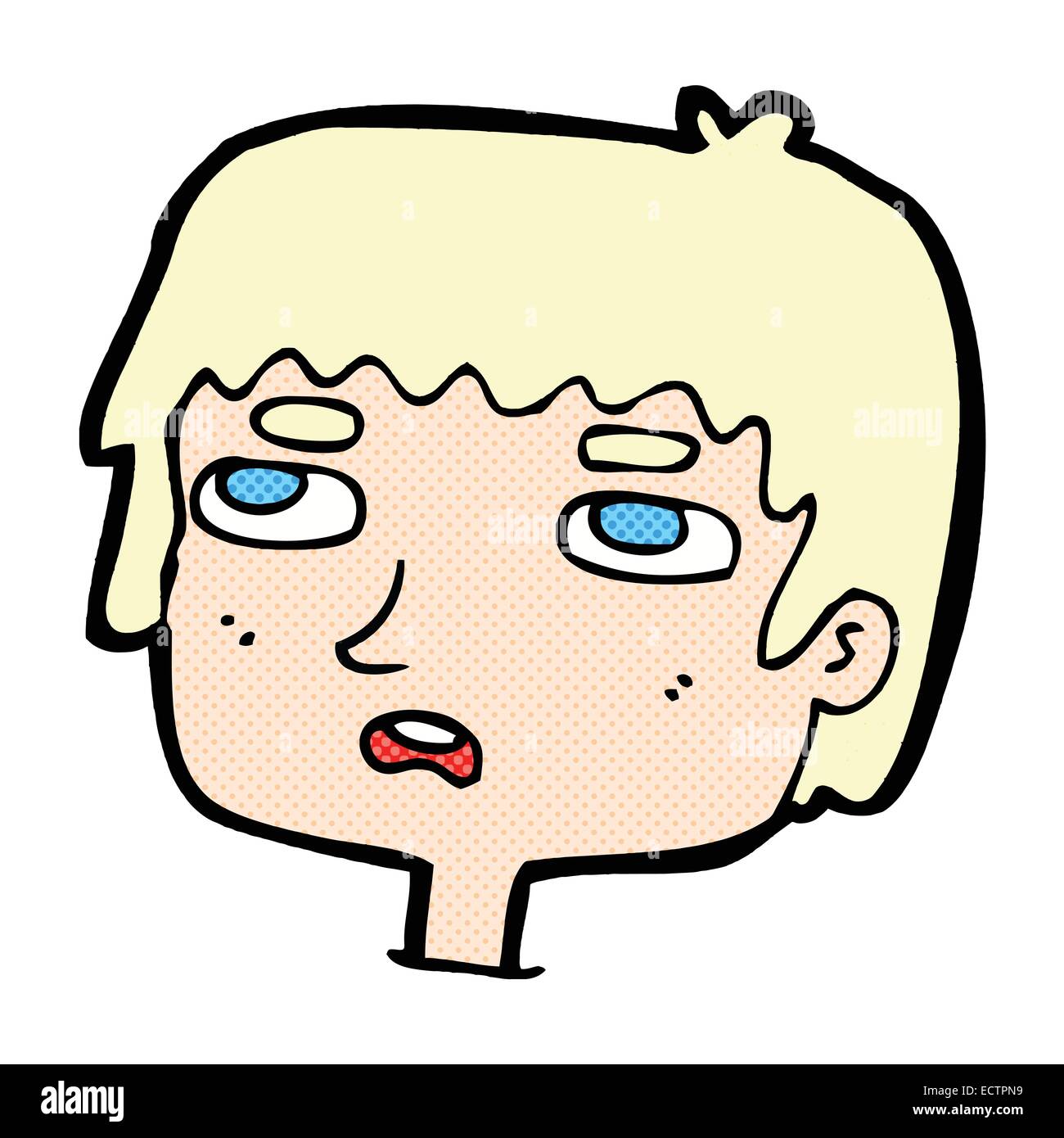 retro comic book style cartoon unhappy face Stock Vector Image & Art ...
