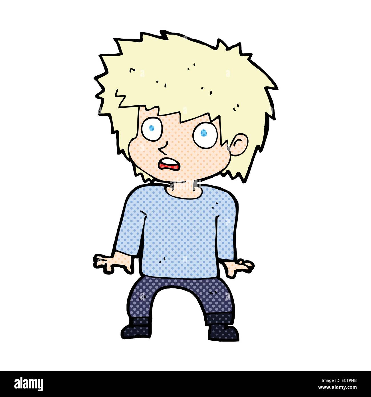 retro comic book style cartoon frightened boy Stock Vector Image & Art ...
