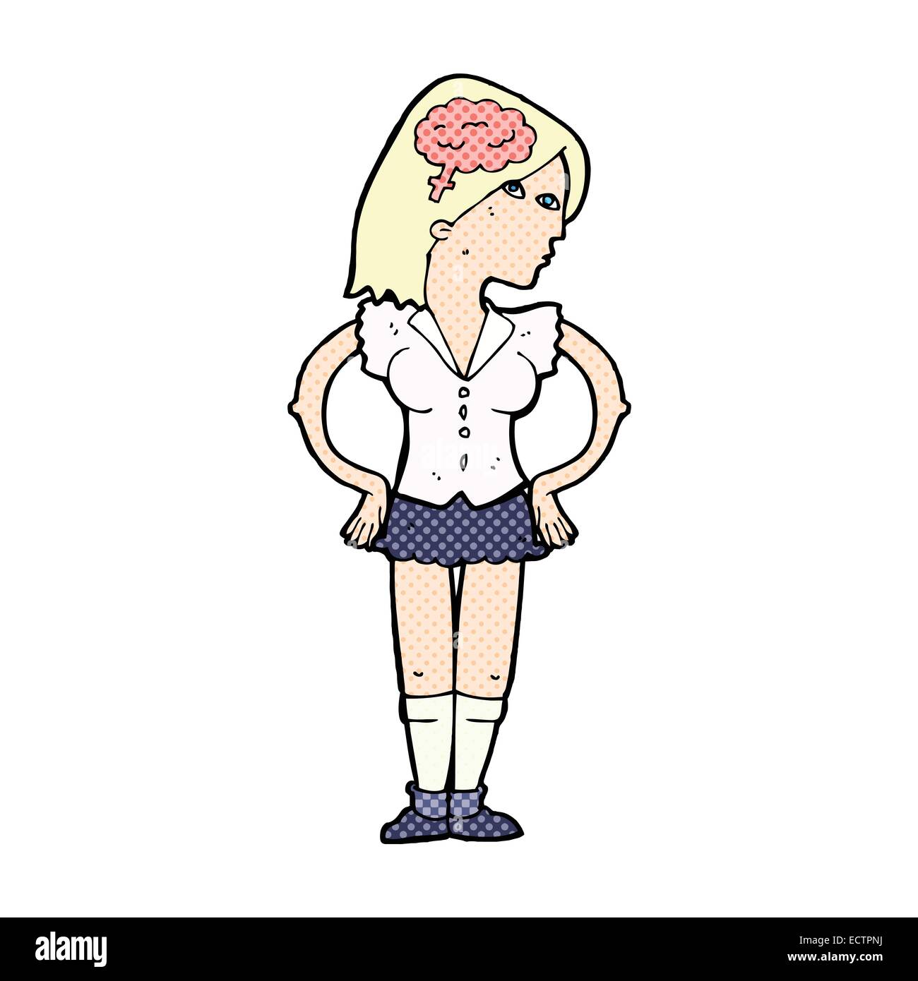 retro comic book style cartoon intelligent woman Stock Vector Image ...