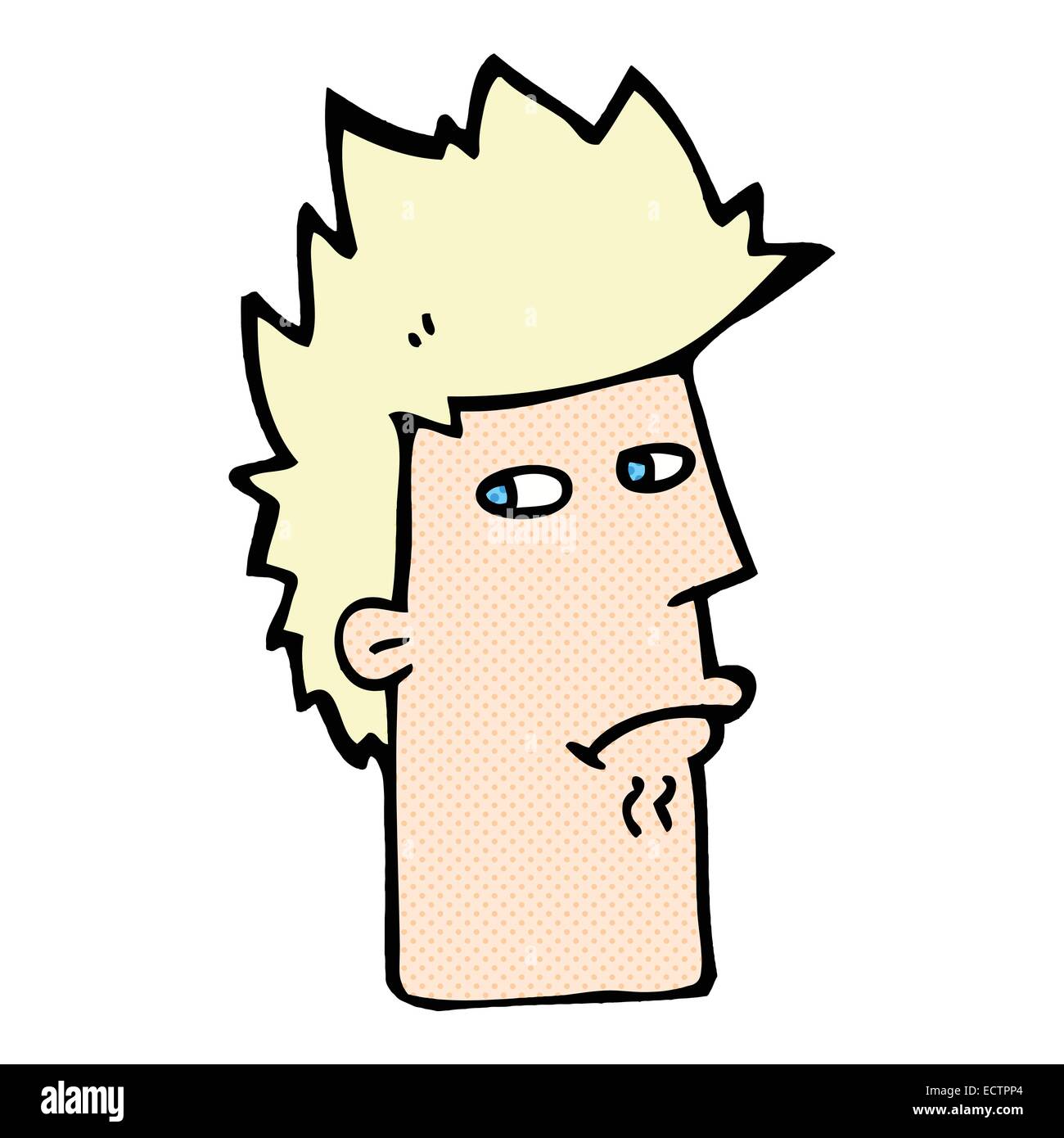 retro comic book style cartoon nervous expression Stock Vector Image ...