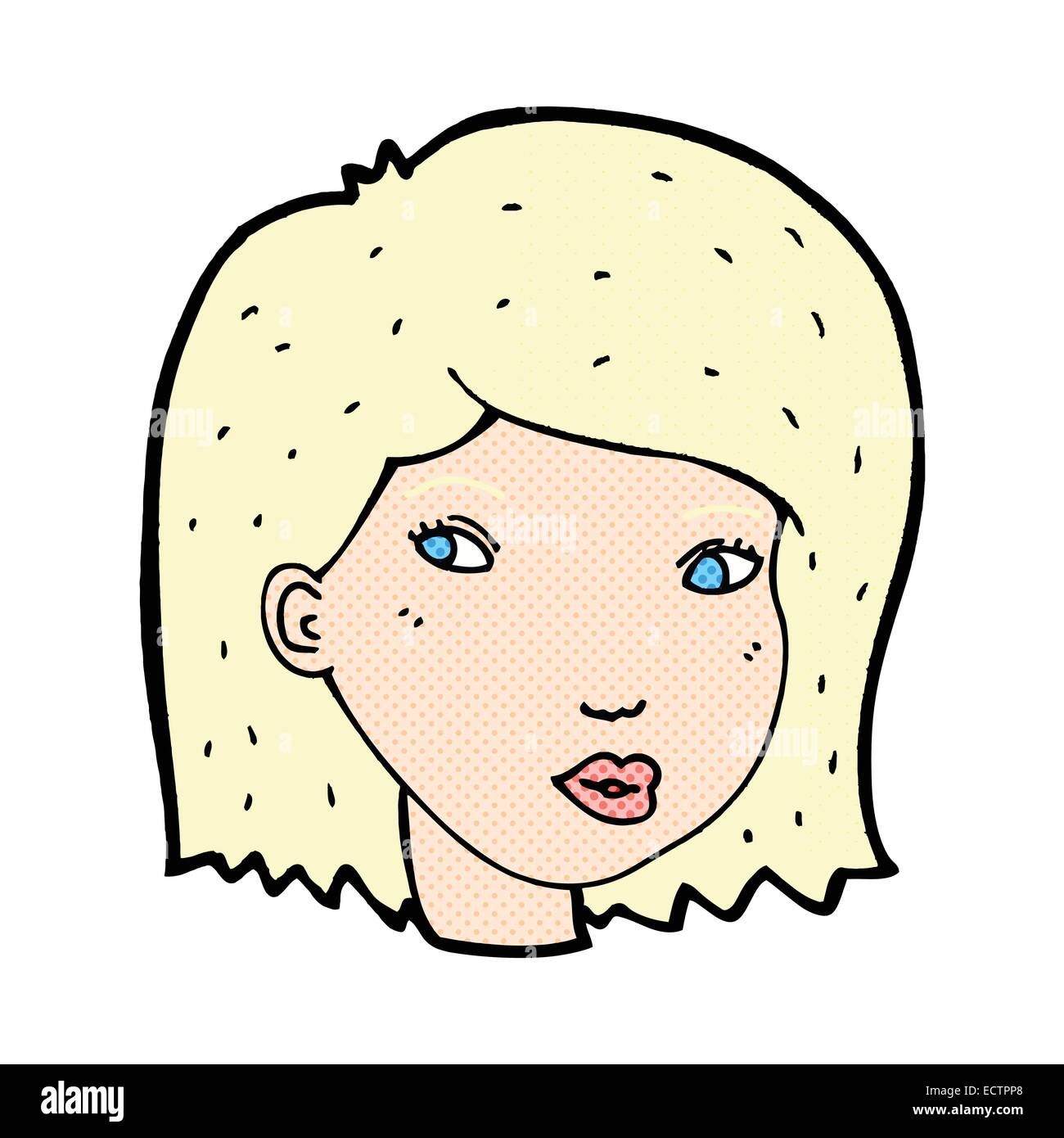 retro comic book style cartoon female face Stock Vector Image & Art - Alamy