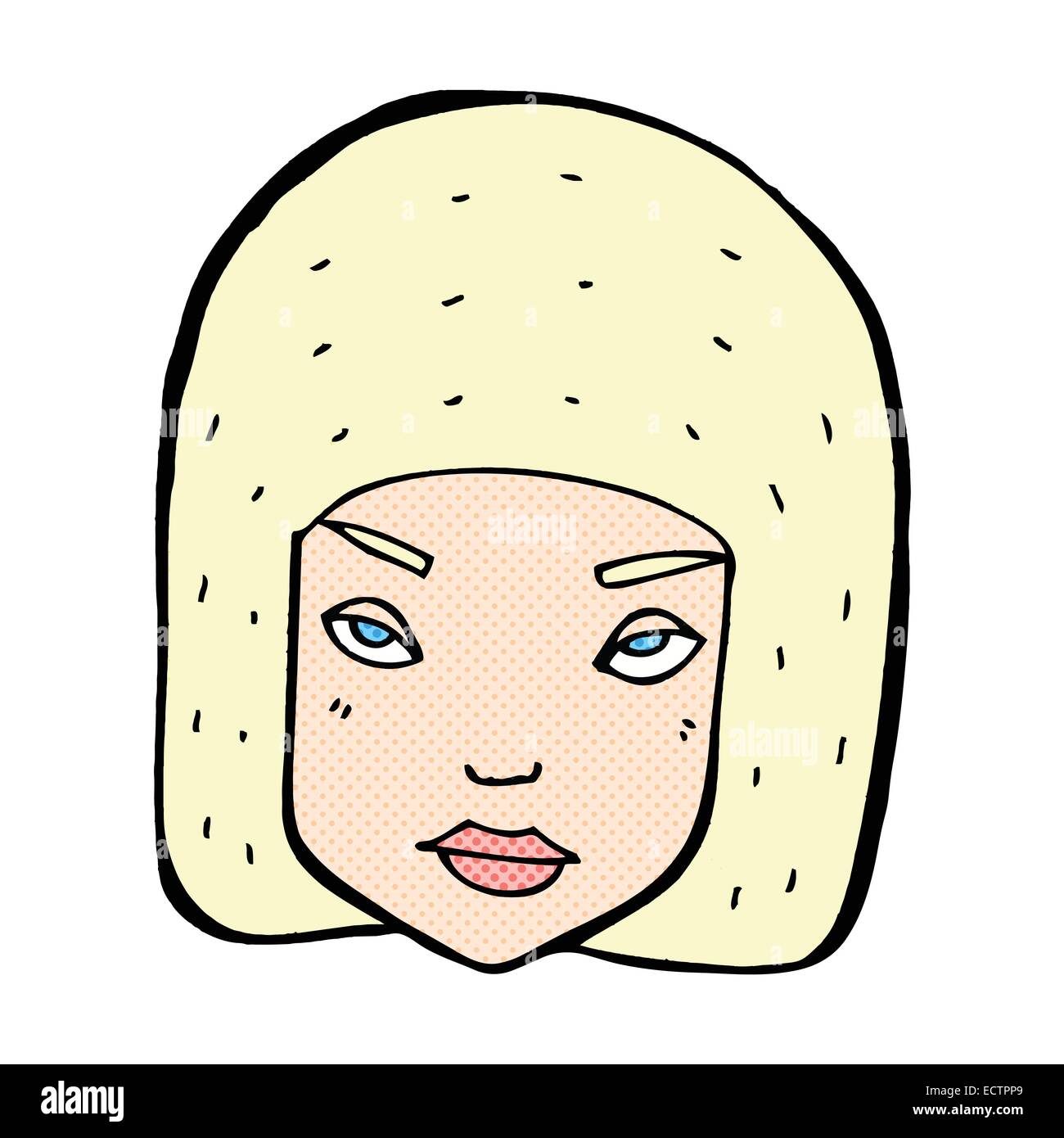retro comic book style cartoon annoyed female face Stock Vector Image ...