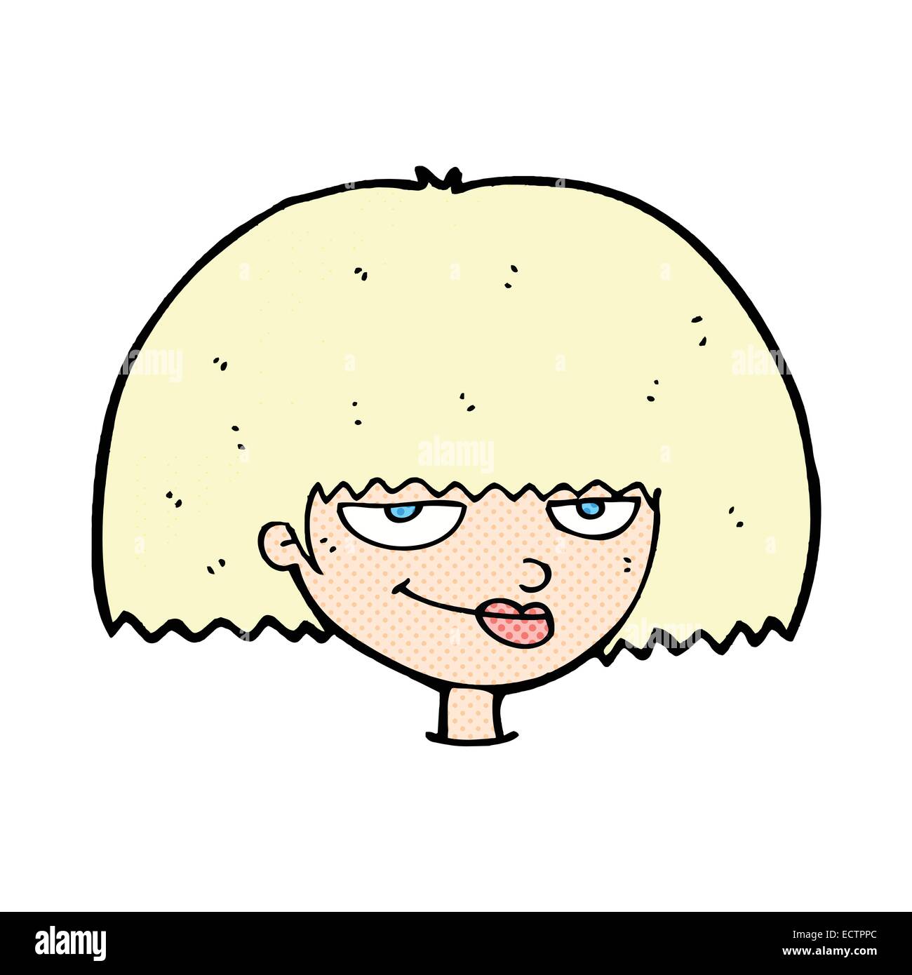 retro comic book style cartoon mean female face Stock Vector Image ...