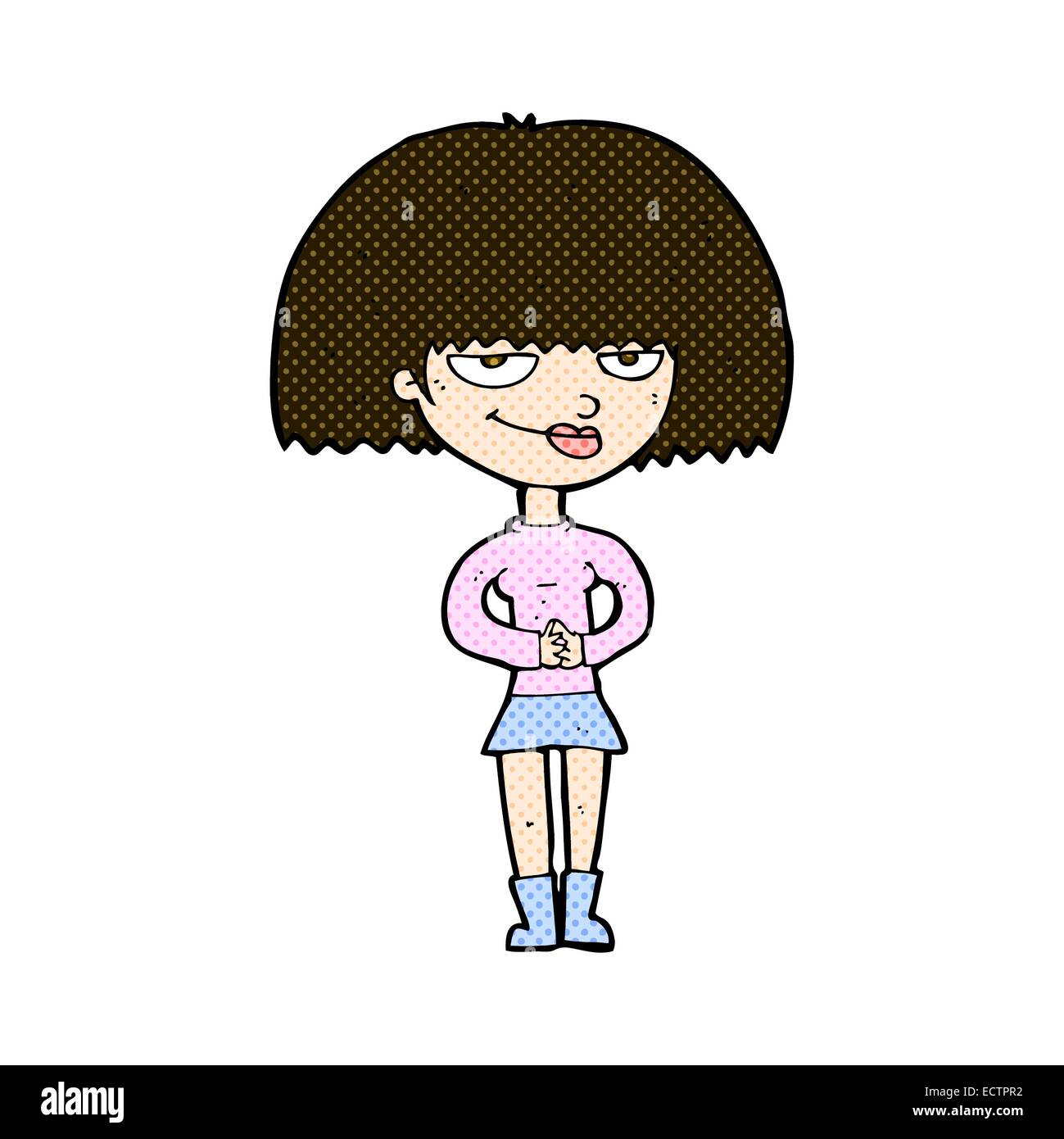 retro comic book style cartoon sly woman Stock Vector Image & Art - Alamy