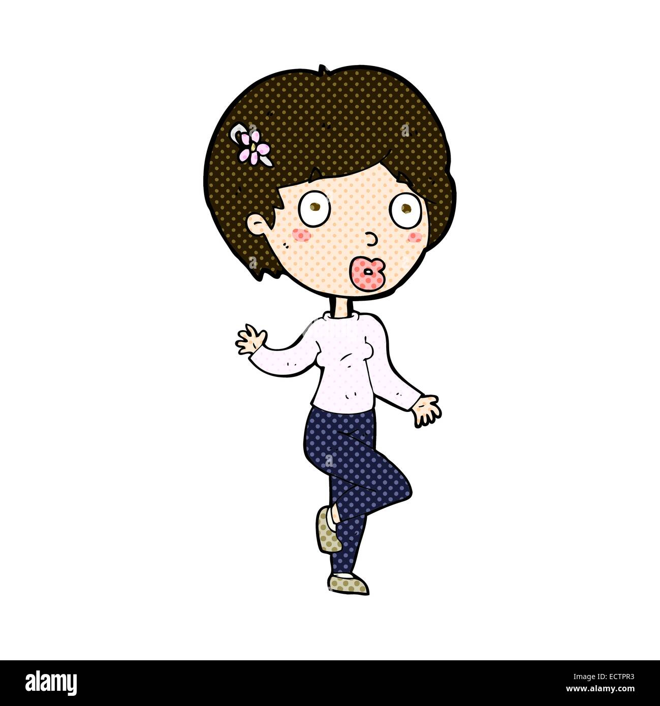retro comic book style cartoon surprised woman Stock Vector Image & Art ...