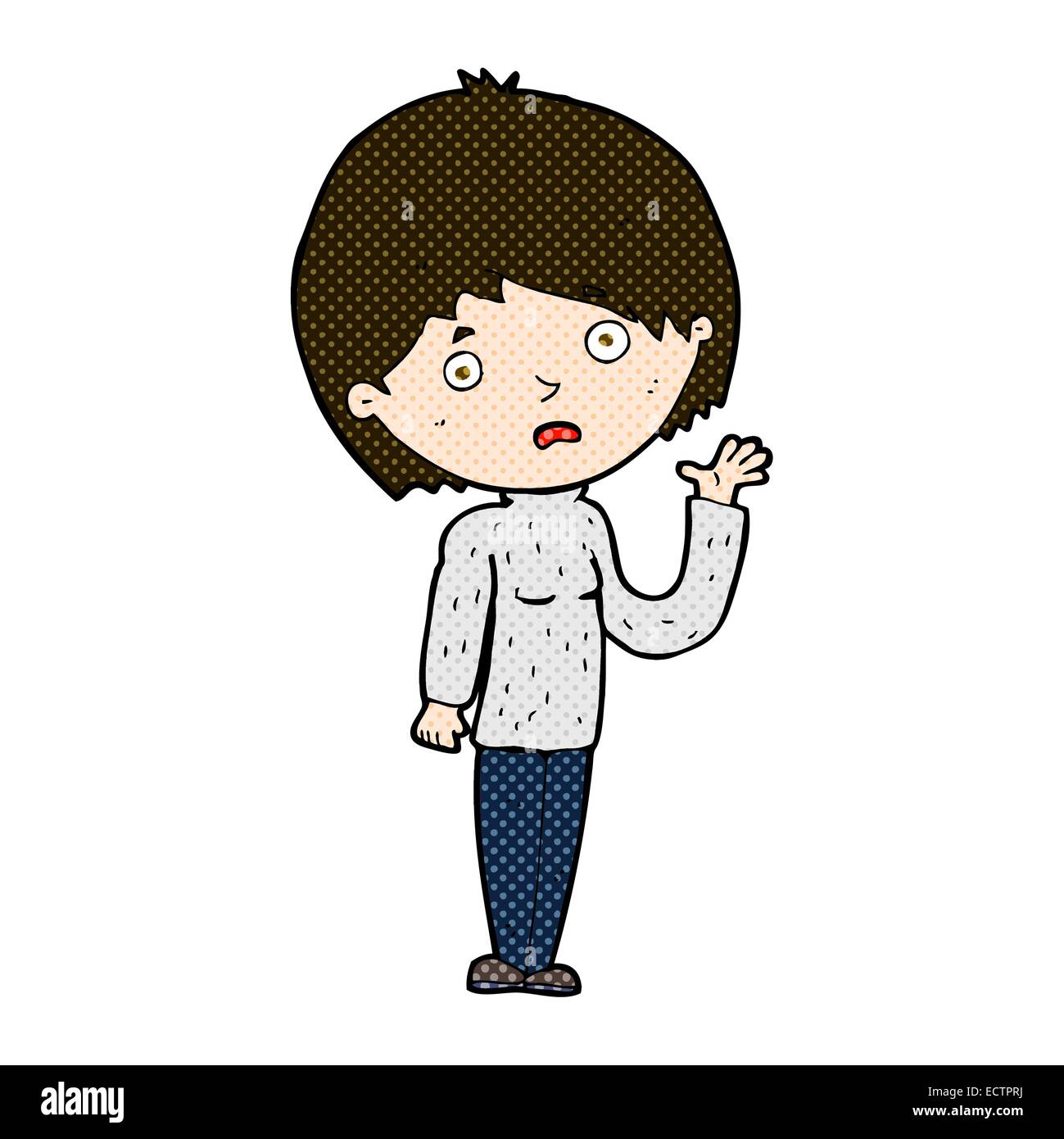 retro comic book style cartoon worried woman Stock Vector Image & Art ...