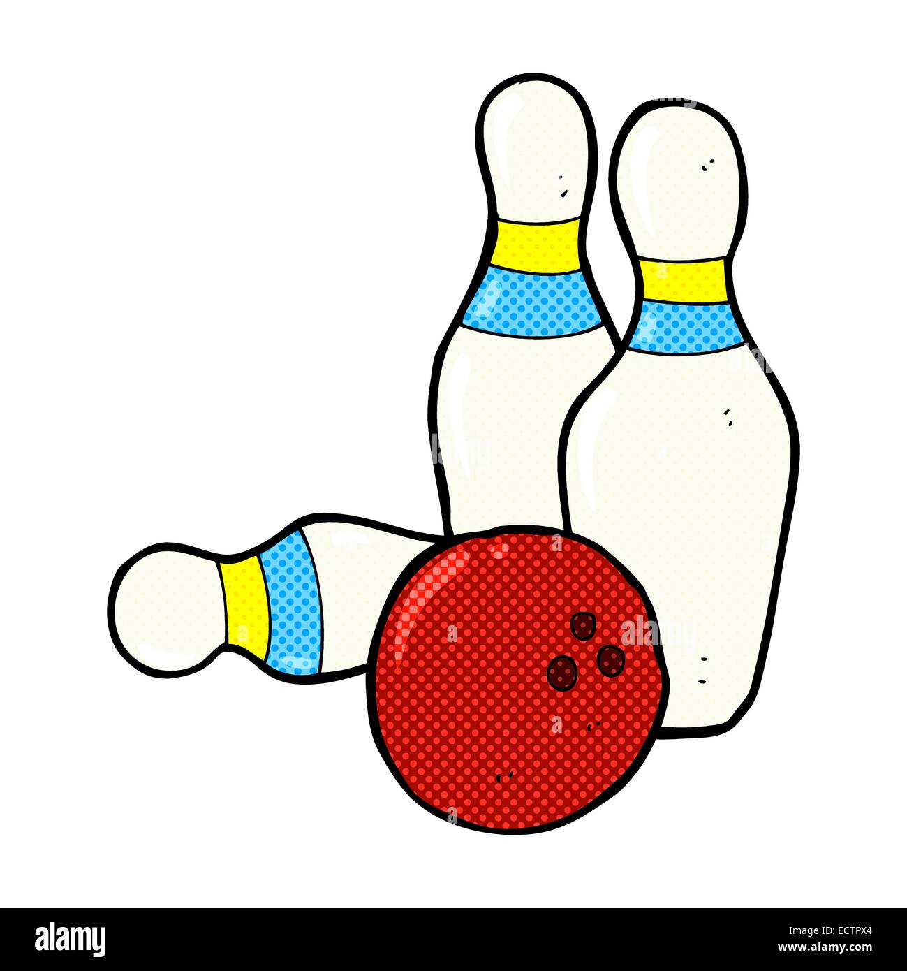 ten pin bowling retro comic book style cartoon Stock Vector Image & Art ...