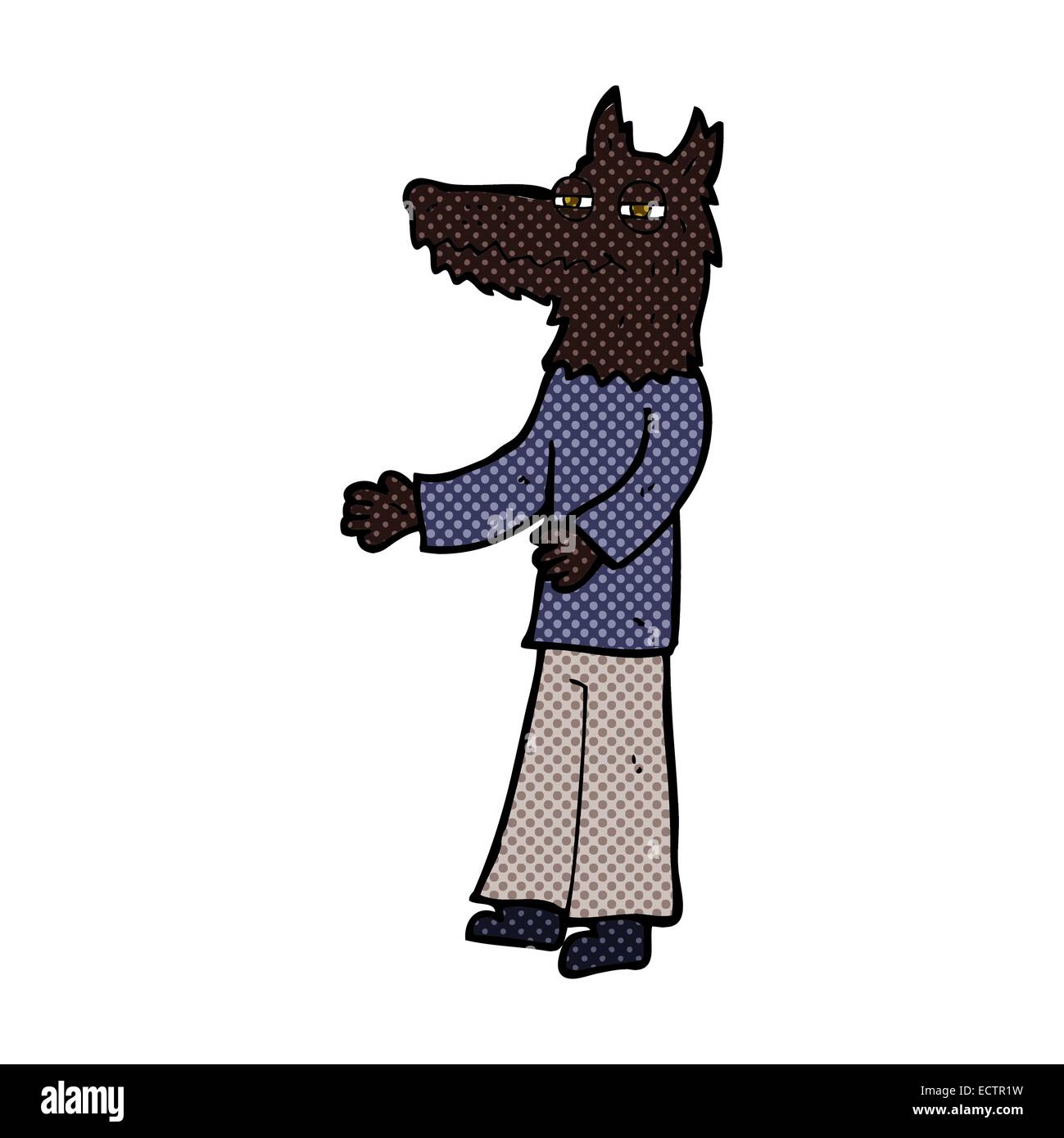 retro comic book style cartoon wolf man Stock Vector Image & Art - Alamy