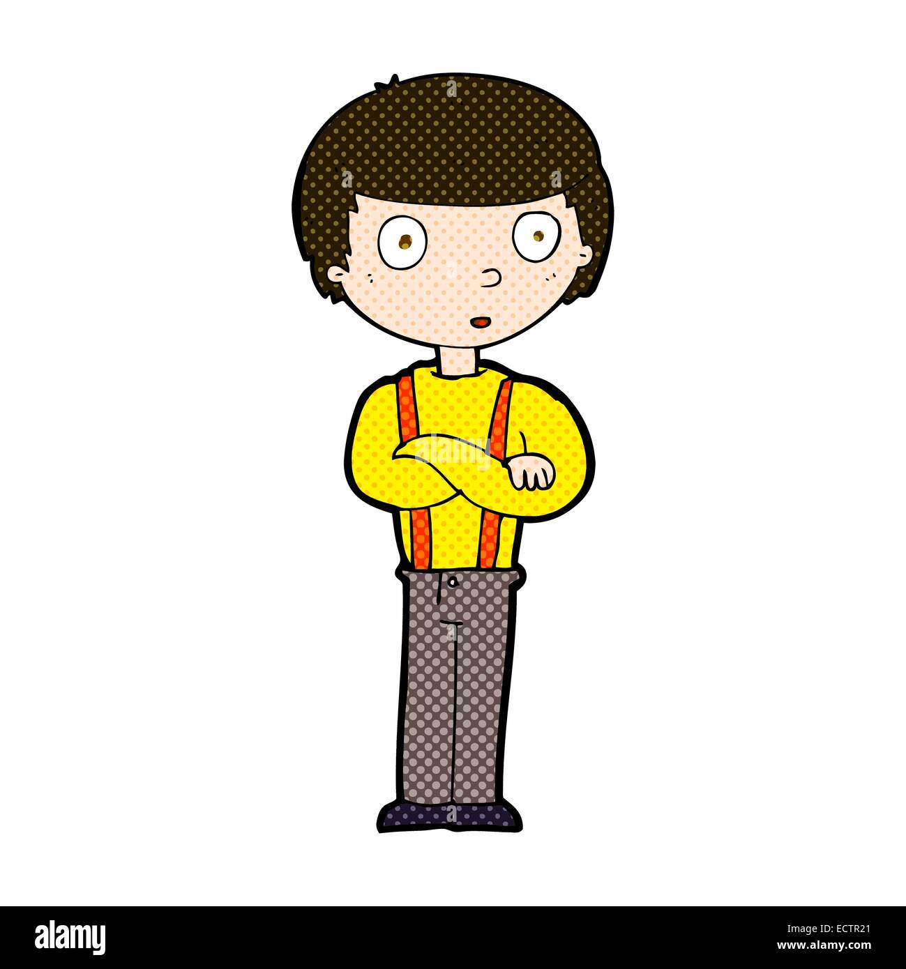 retro comic book style cartoon staring boy Stock Vector Image & Art - Alamy