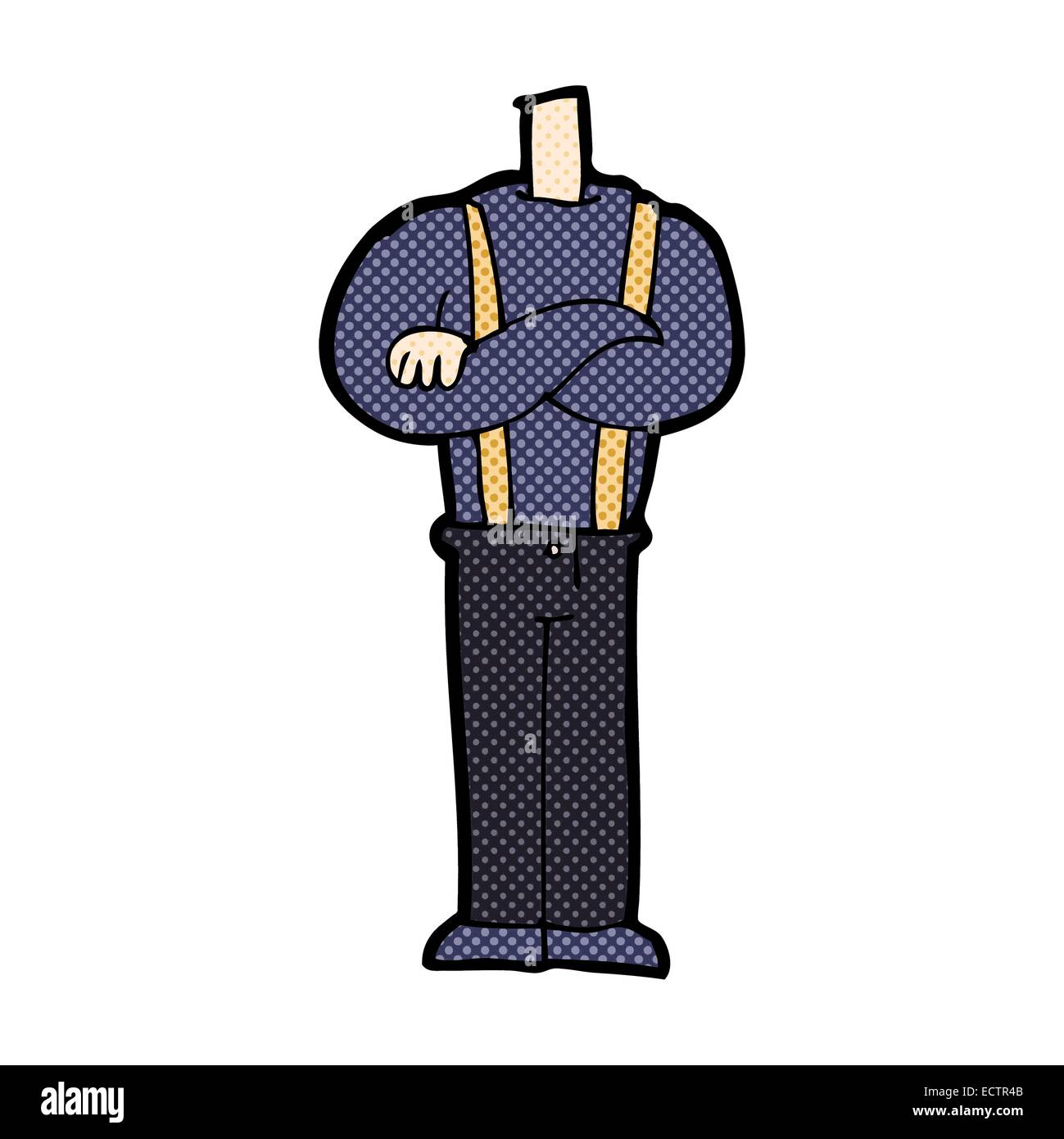 retro comic book style cartoon body with folded arms (mix and match ...