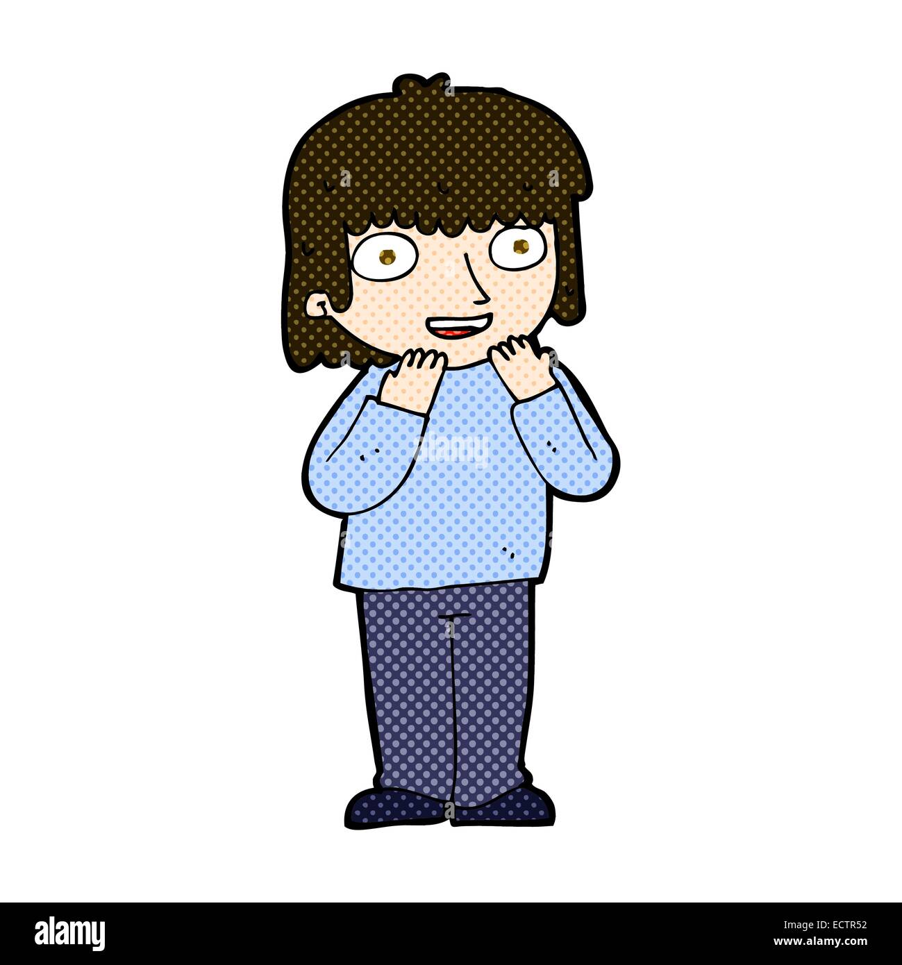 retro comic book style cartoon excited person Stock Vector Image & Art ...