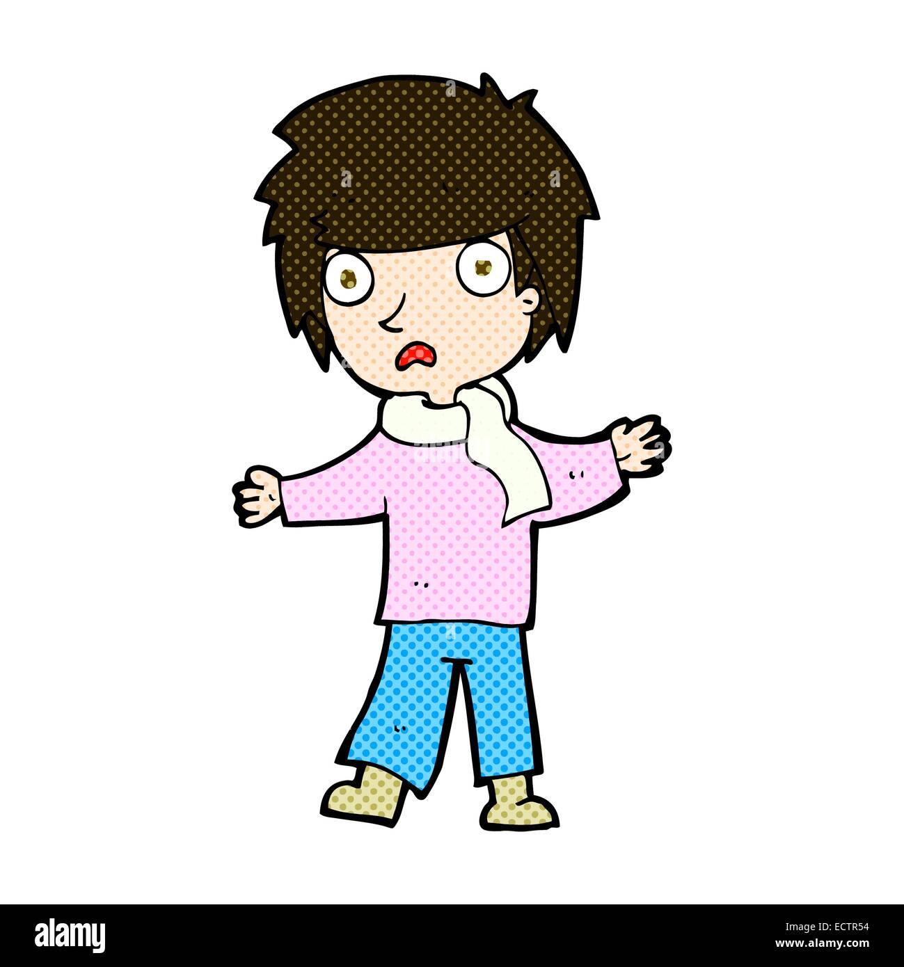 retro comic book style cartoon unhappy boy Stock Vector Image & Art - Alamy