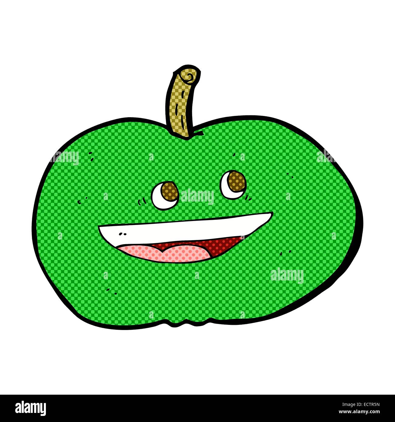 retro comic book style cartoon happy apple Stock Vector Image & Art - Alamy