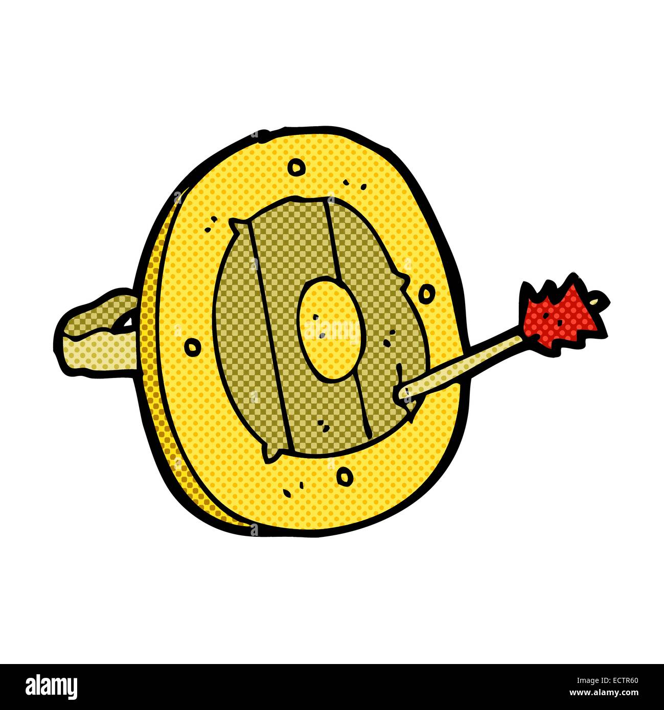 retro comic book style cartoon shield with arrow Stock Vector Image ...