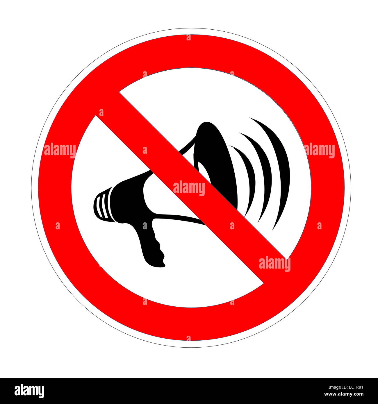 No megaphone, speaker or bullhorn area sign in white background Stock ...