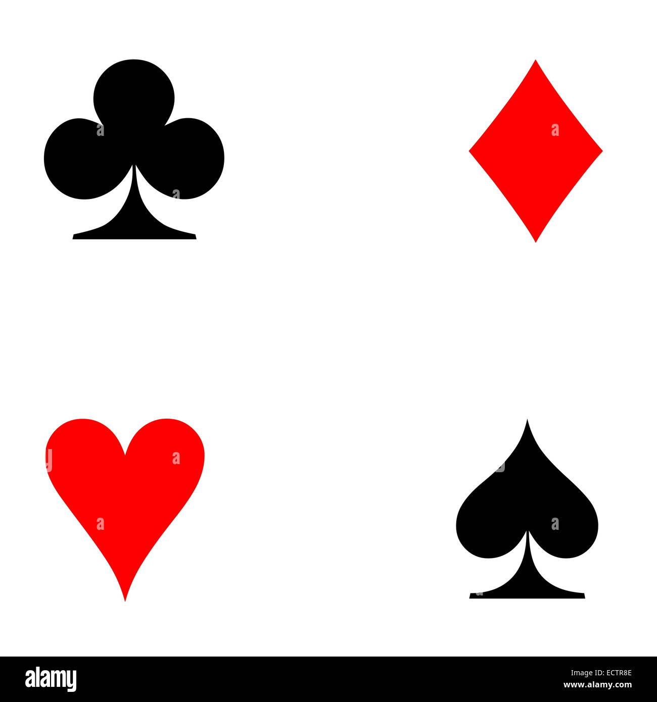 Four playing card's signs on white background Stock Photo - Alamy