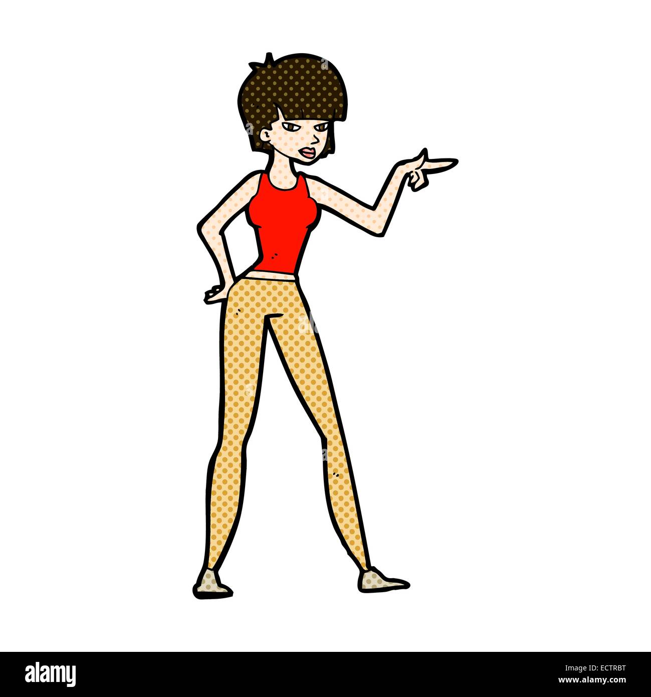 retro comic book style cartoon woman pointing Stock Vector Image & Art ...