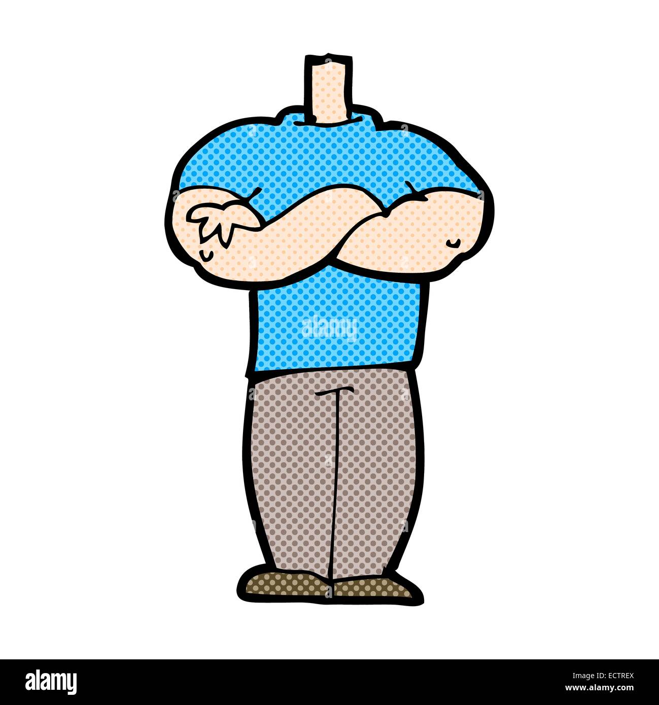 retro comic book style cartoon body with folded arms (mix and match ...
